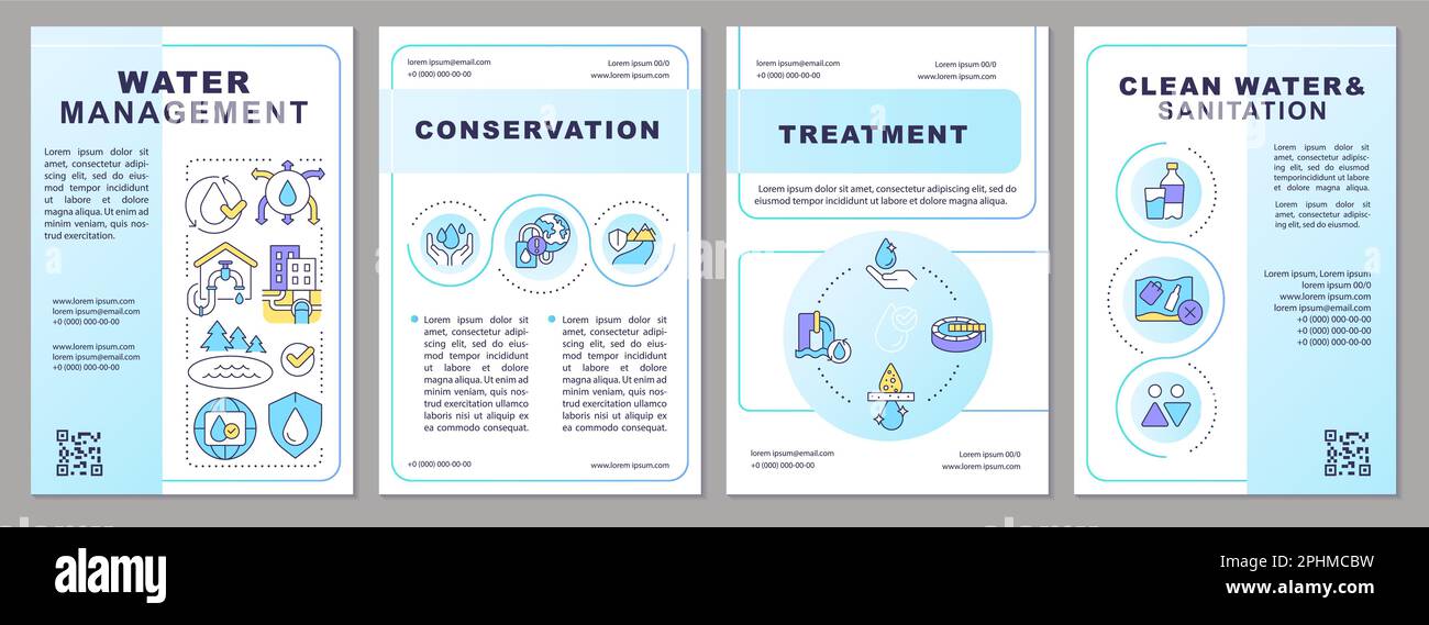 Water management blue gradient brochure template Stock Vector Image & Art - Alamy