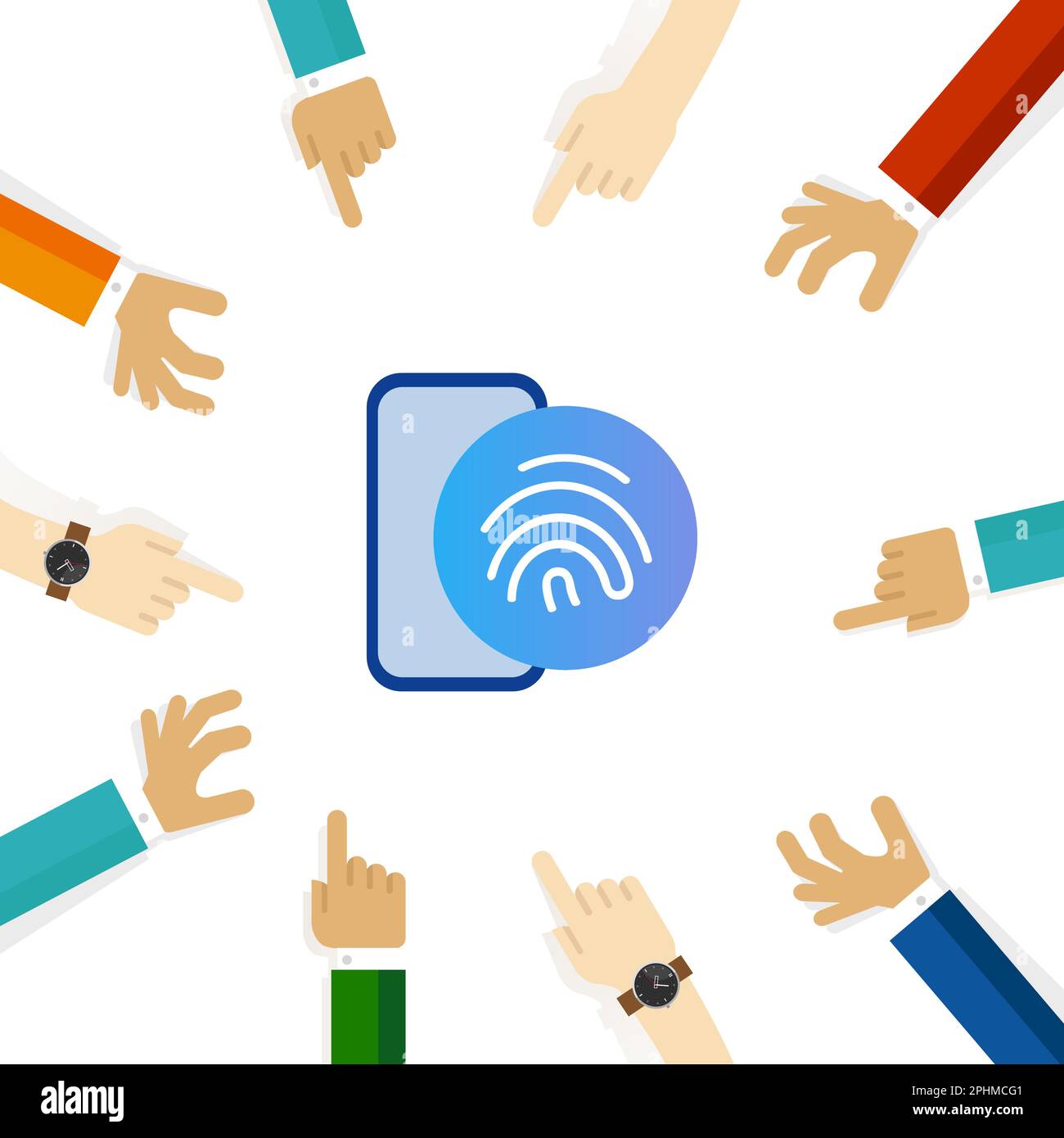 handphone security fingerprint scanning sensor lock access Stock Vector ...