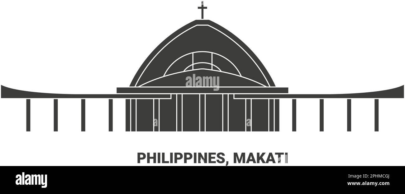 Philippines, Makati travel landmark vector illustration Stock Vector ...