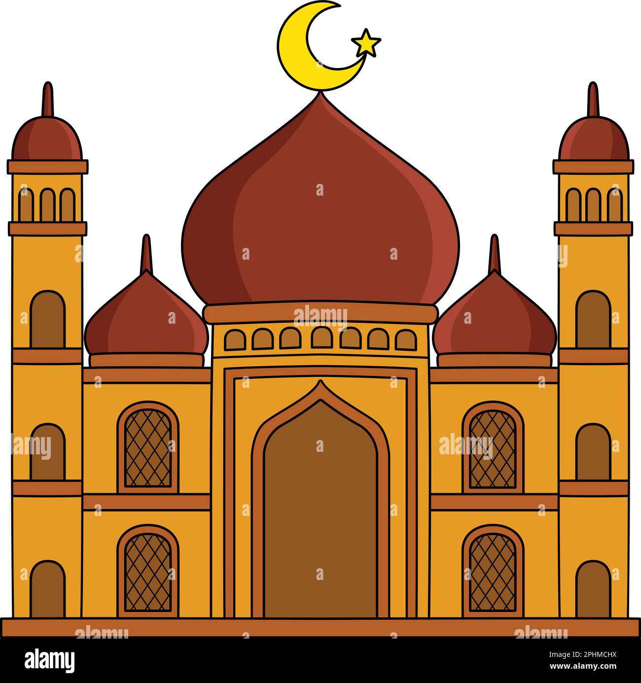 Mosque Cartoon Colored Clipart Illustration Stock Vector Image & Art ...
