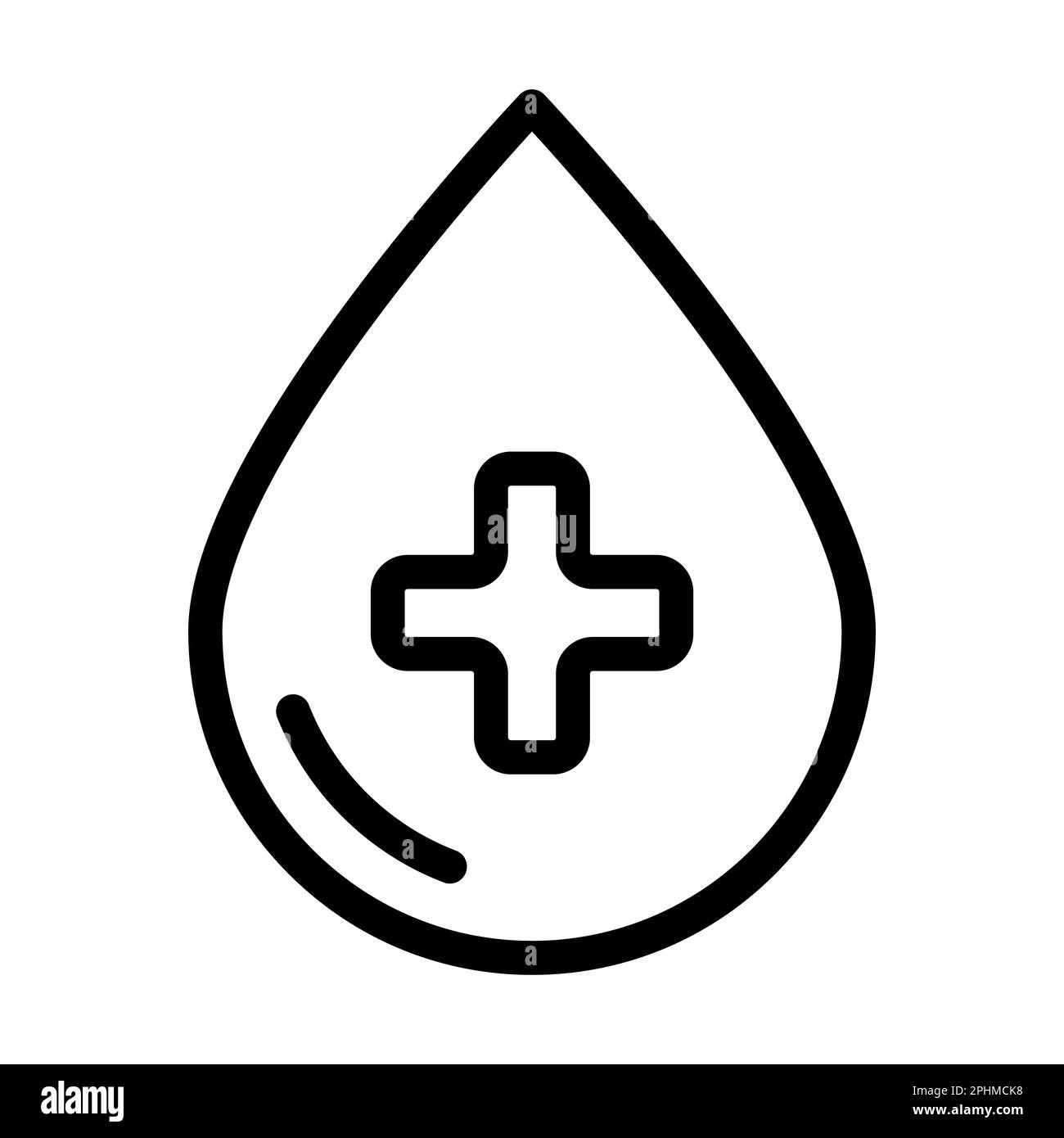 Blood Drop Vector Thick Line Icon For Personal And Commercial Use Stock ...