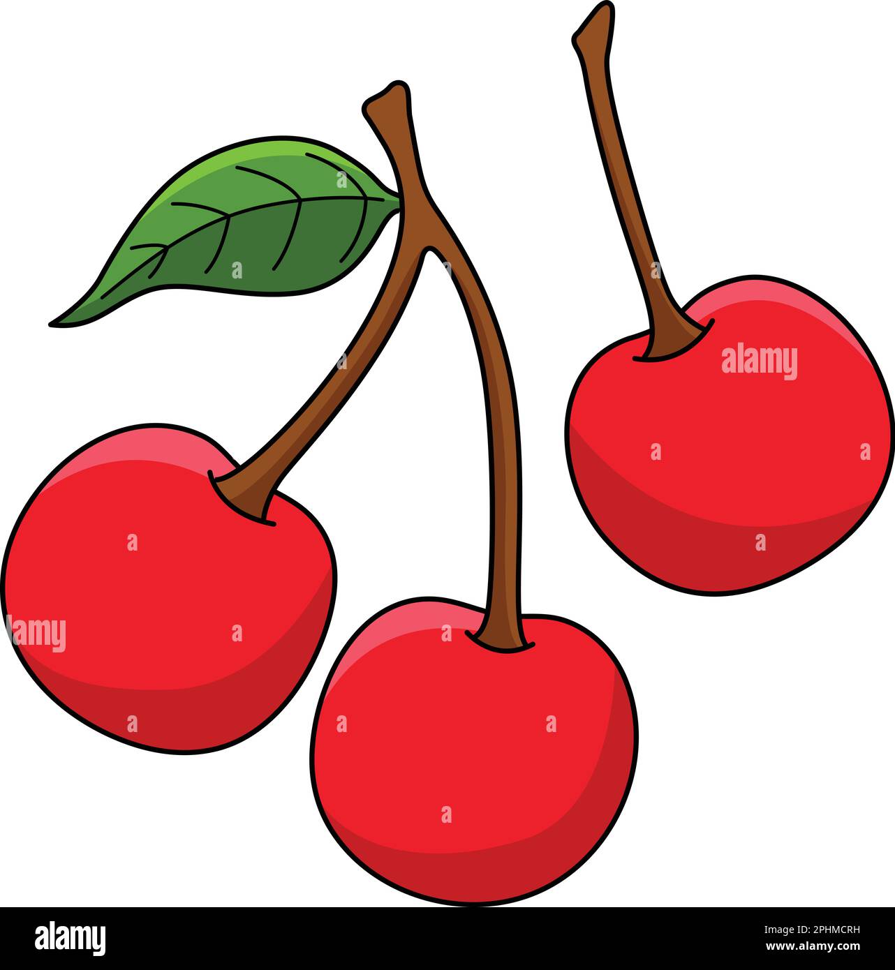 Cherry Fruit Cartoon Colored Clipart Illustration Stock Vector Image ...