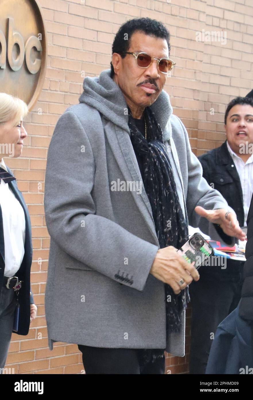New York, NY, USA. 28th Mar, 2023. Lional Richie, seen after an ...