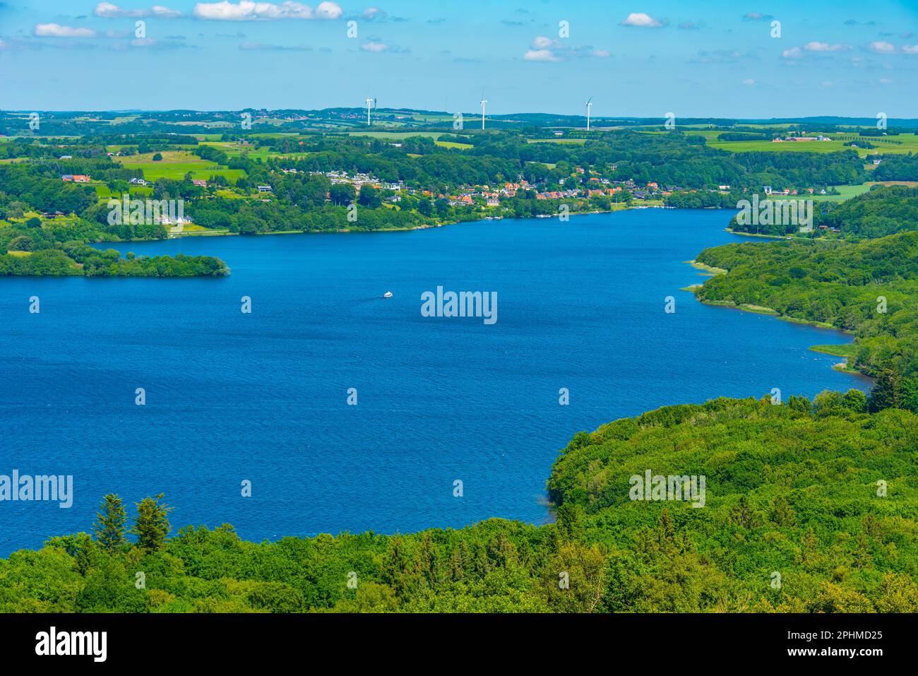 Panorama view of Denmark from Himmelbjerget viewpoint Stock Photo - Alamy