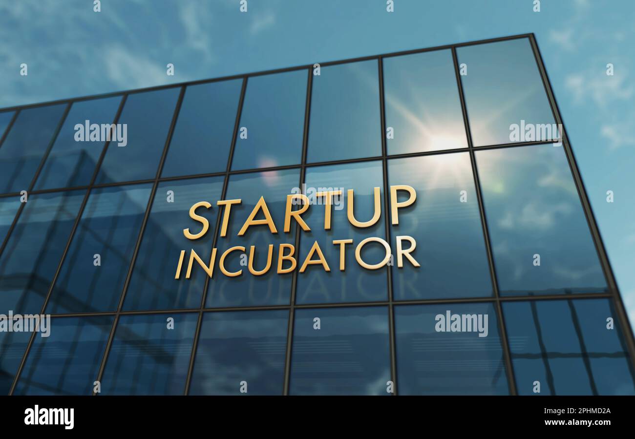 Startup incubator glass building concept. Business capital investment ...