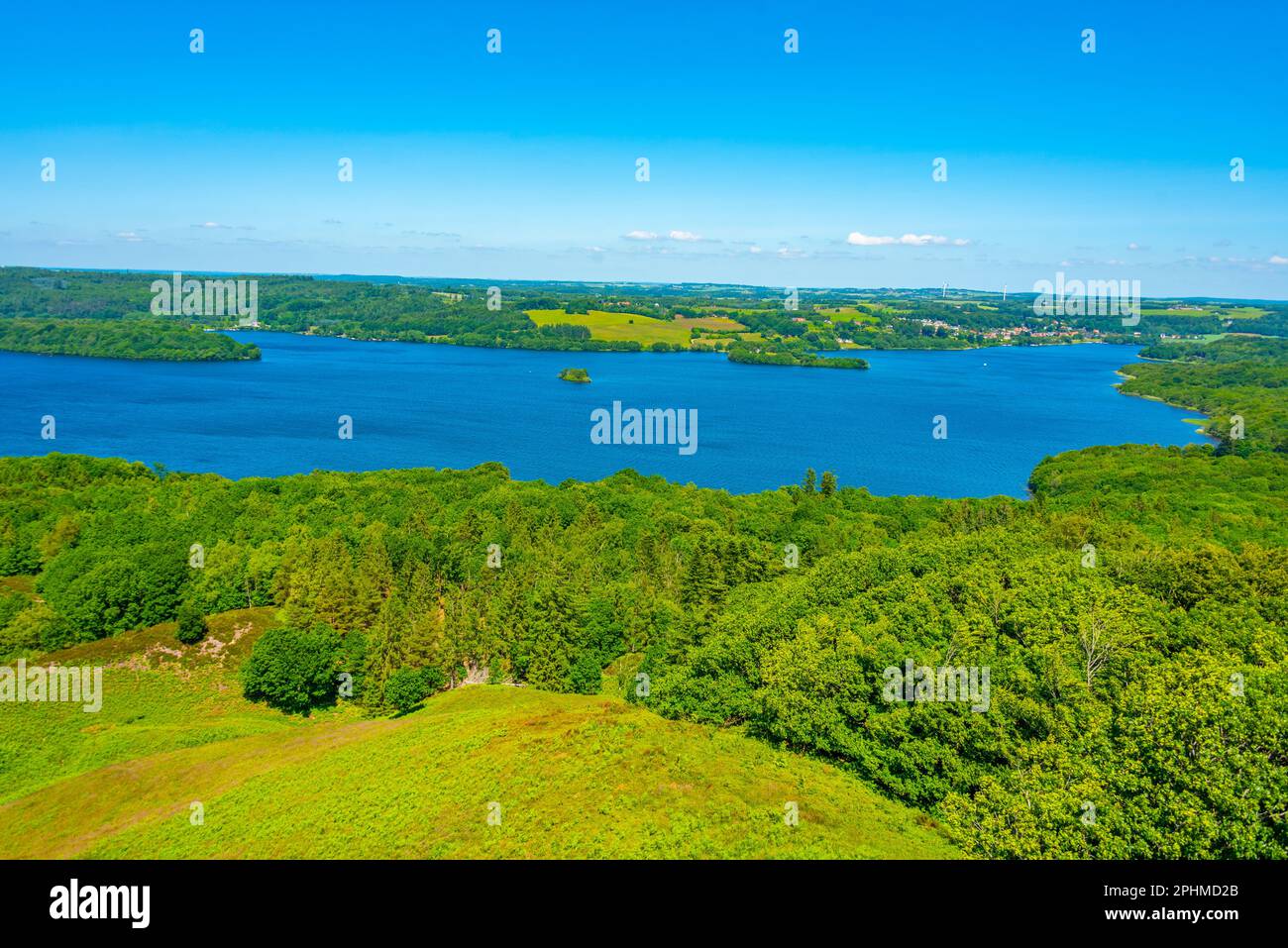 Panorama view of Denmark from Himmelbjerget viewpoint Stock Photo - Alamy