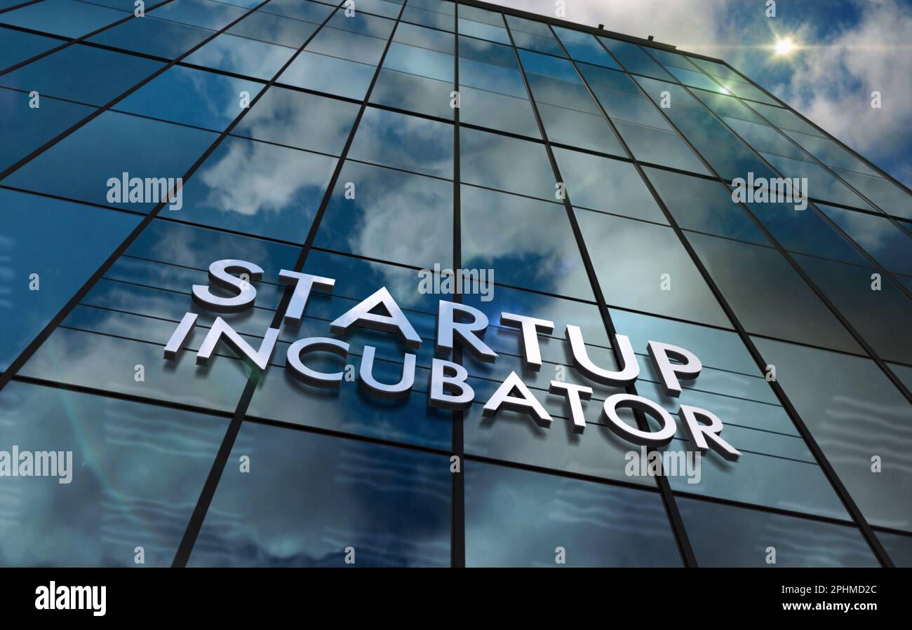 Startup incubator glass building concept. Business capital investment ...