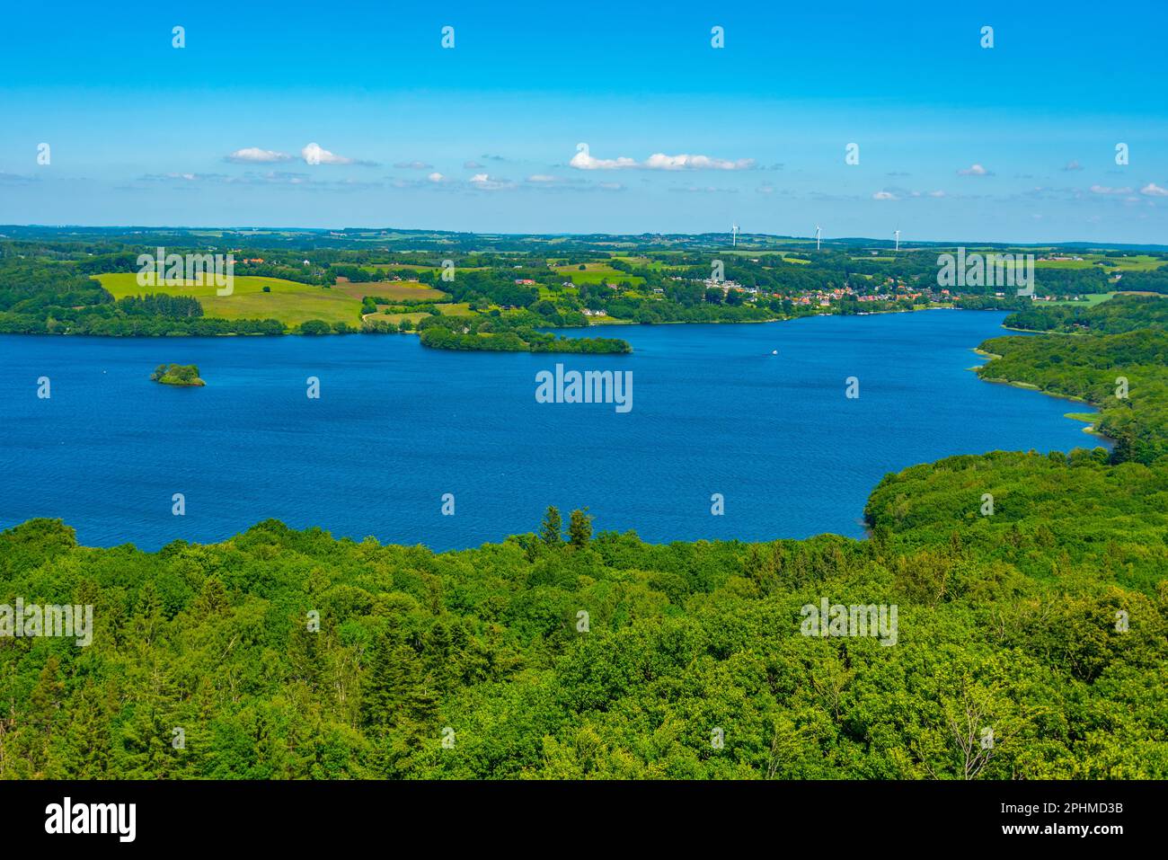 Panorama view of Denmark from Himmelbjerget viewpoint Stock Photo - Alamy