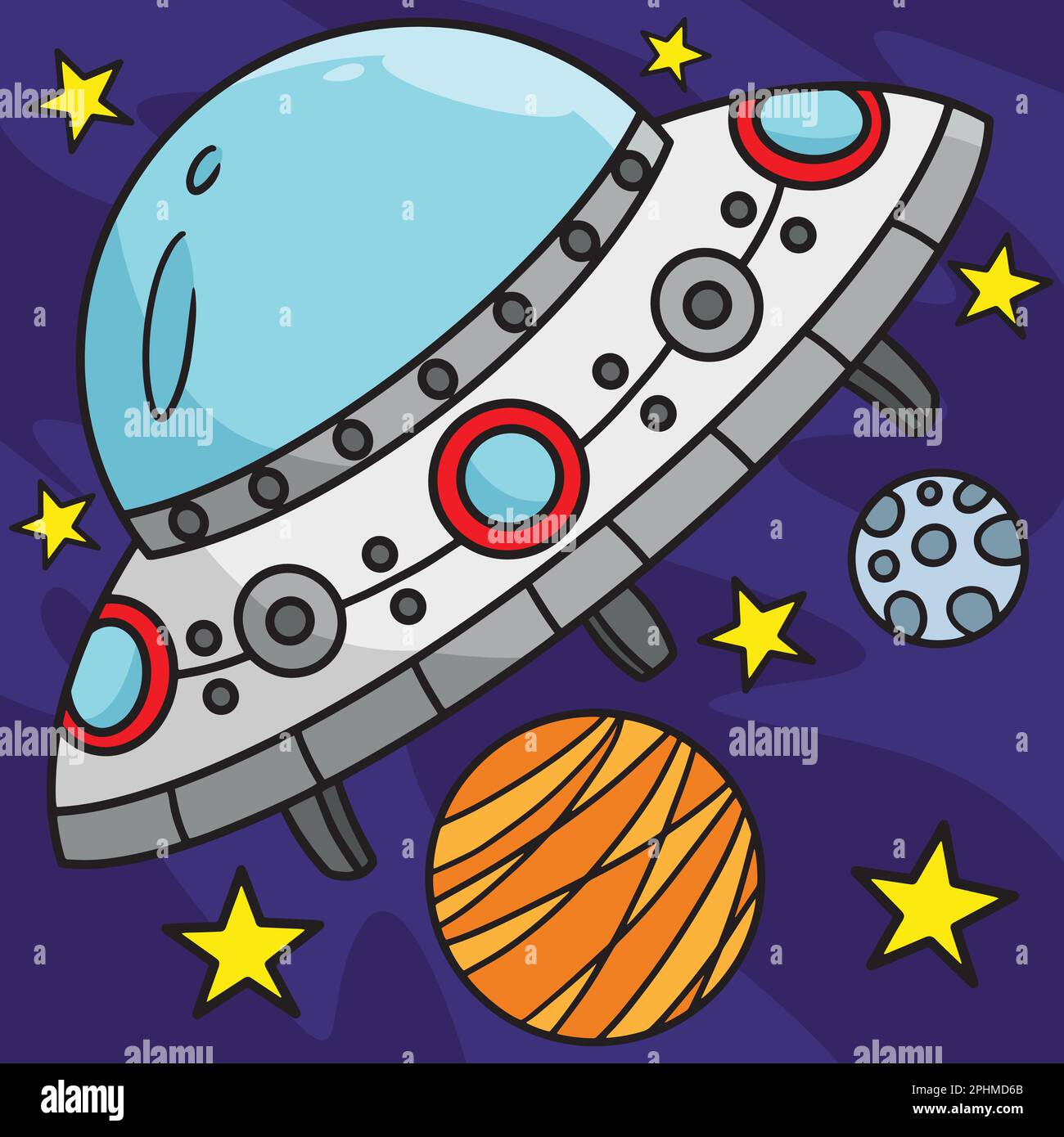 Cartoon Ufo In Space