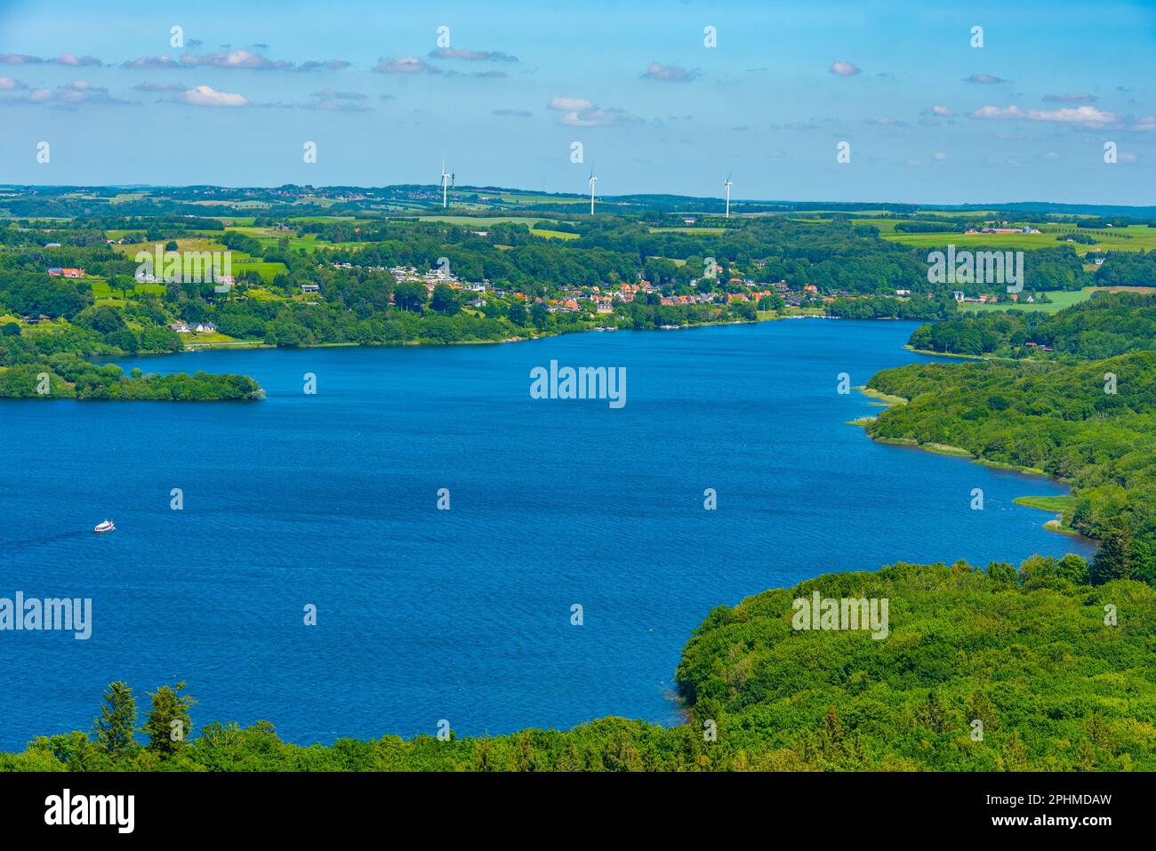 Panorama view of Denmark from Himmelbjerget viewpoint Stock Photo - Alamy