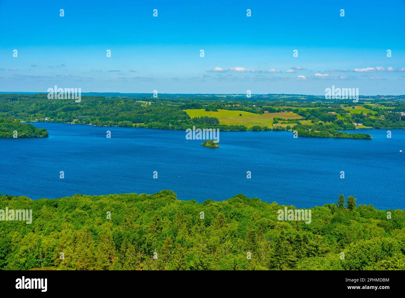 Panorama view of Denmark from Himmelbjerget viewpoint Stock Photo - Alamy