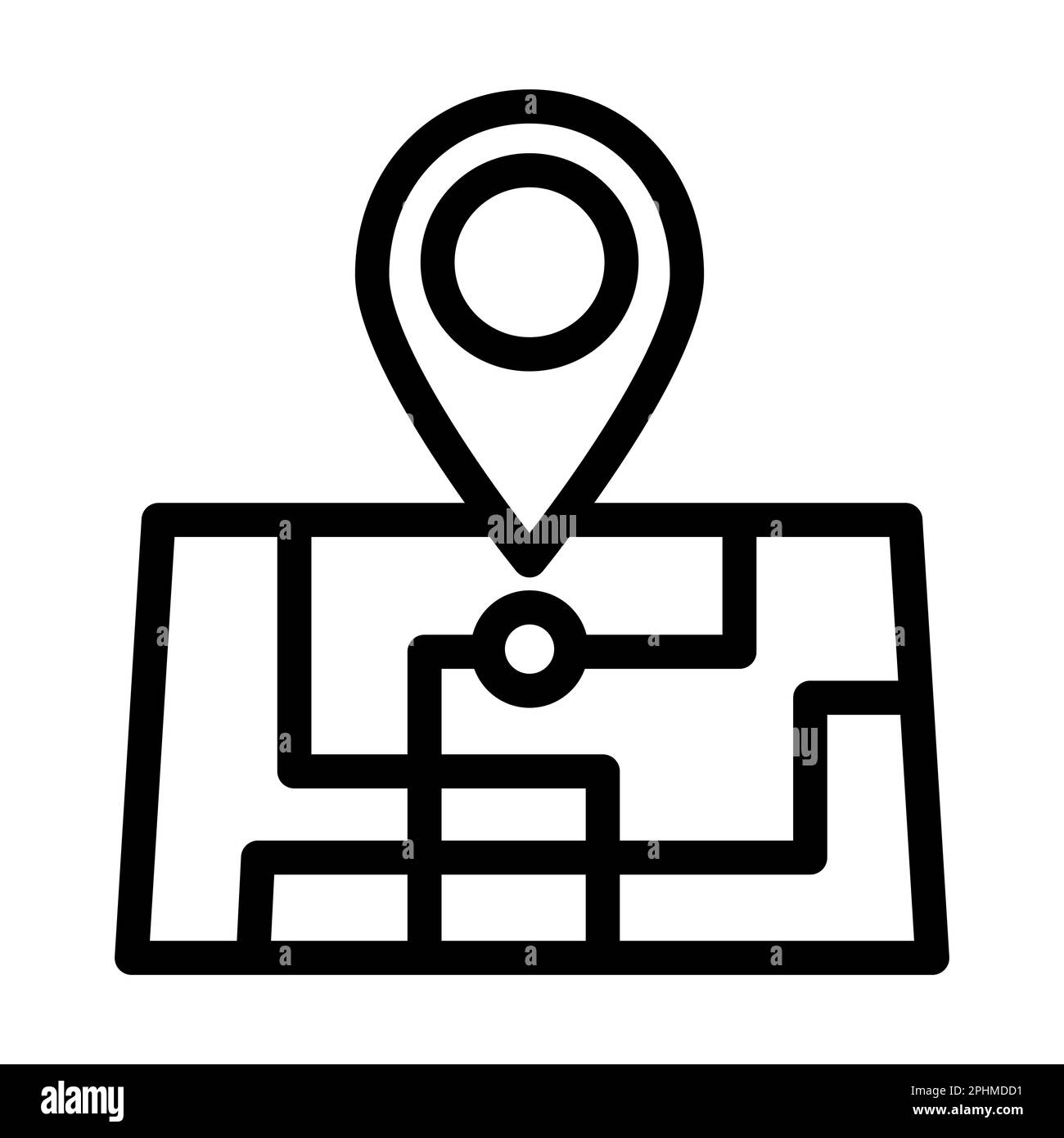 Location Vector Thick Line Icon For Personal And Commercial Use Stock ...