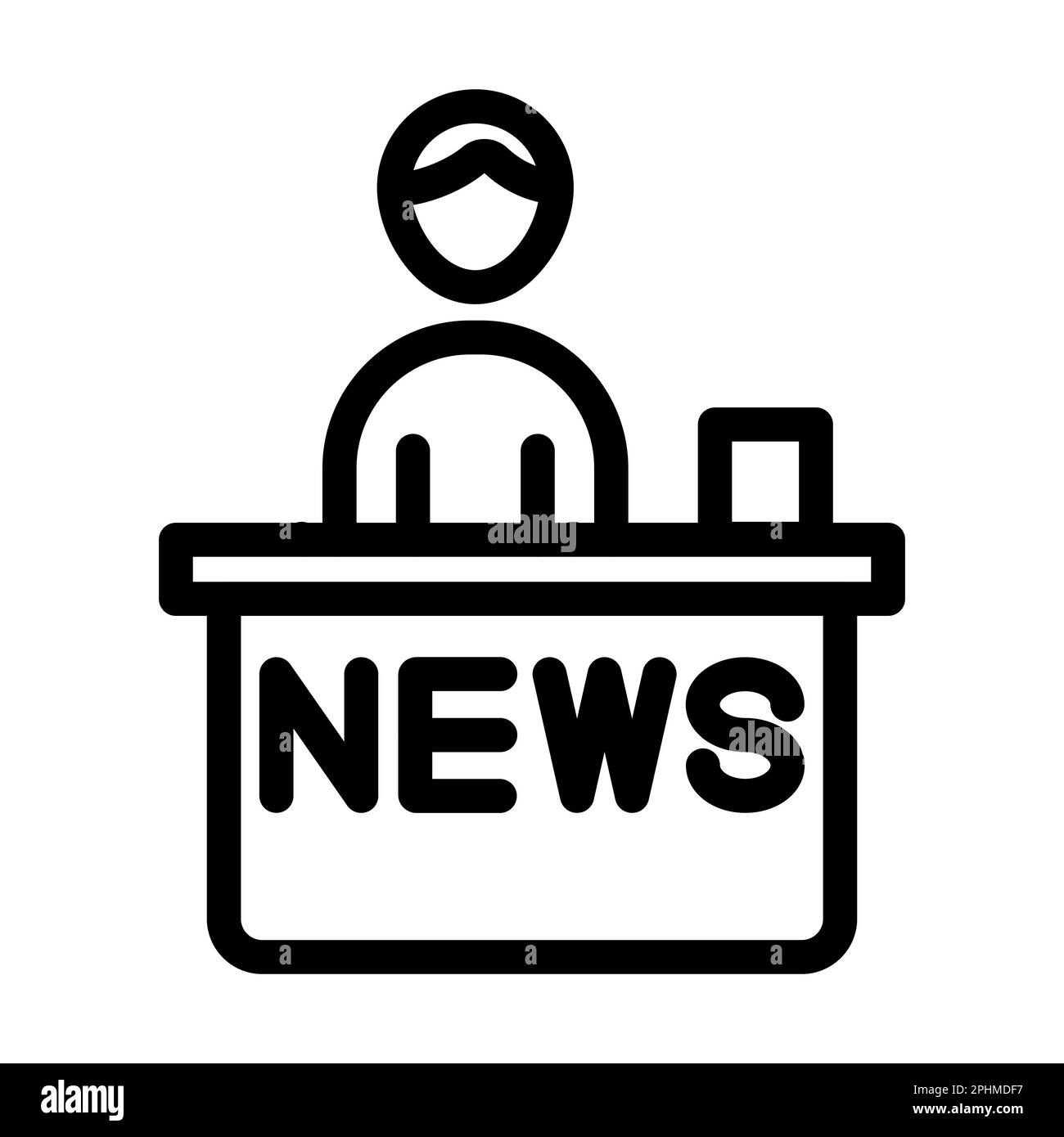 News Anchor Vector Thick Line Icon For Personal And Commercial Use ...