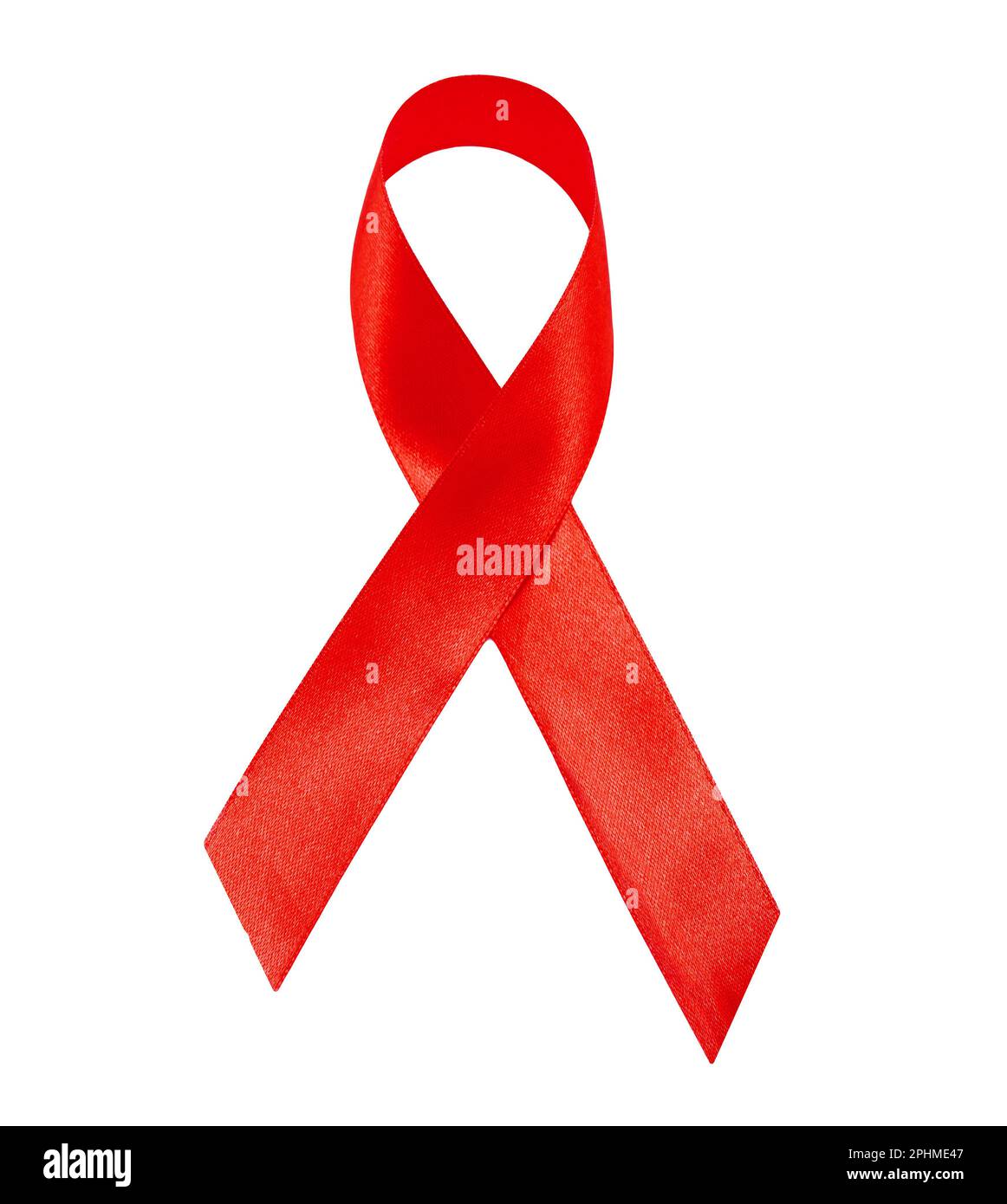 Red ribbon, as awareness ribbon isolated on white, clipping path Stock ...