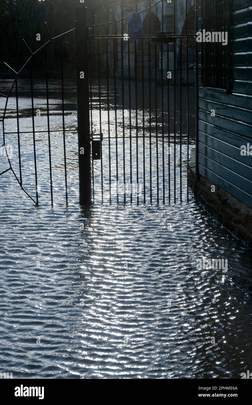 The River Cherwell floods by Magdalen Bridge in Oxford, England ...
