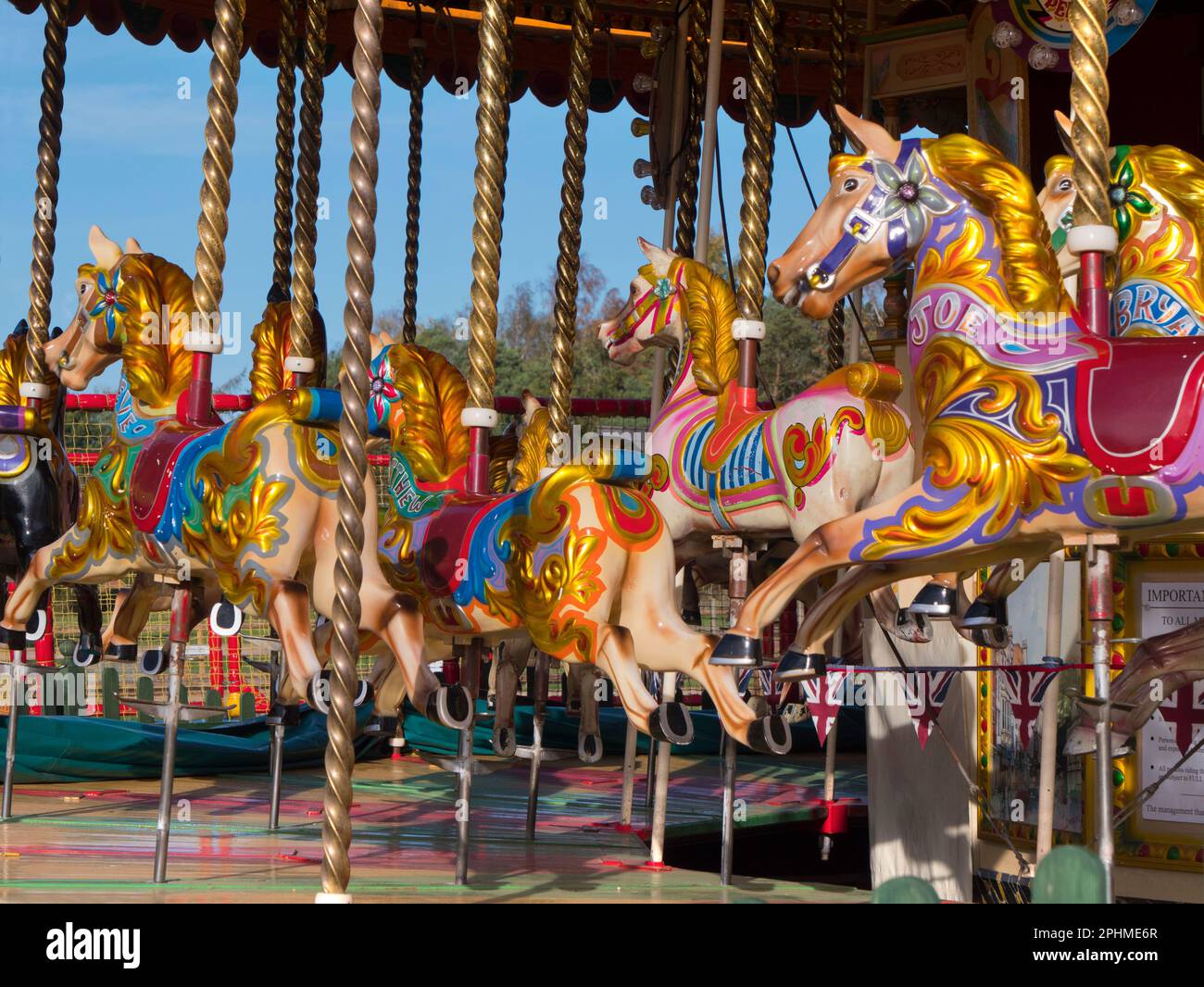 A traditional merry-go-round in Millets Farm in Frilford, Oxfordshire ...