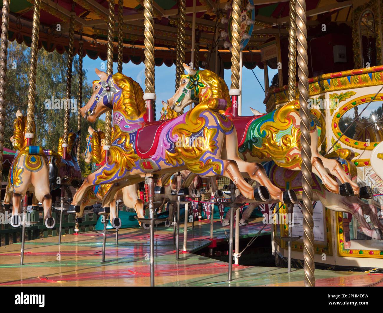 A traditional merry-go-round in Millets Farm in Frilford, Oxfordshire ...