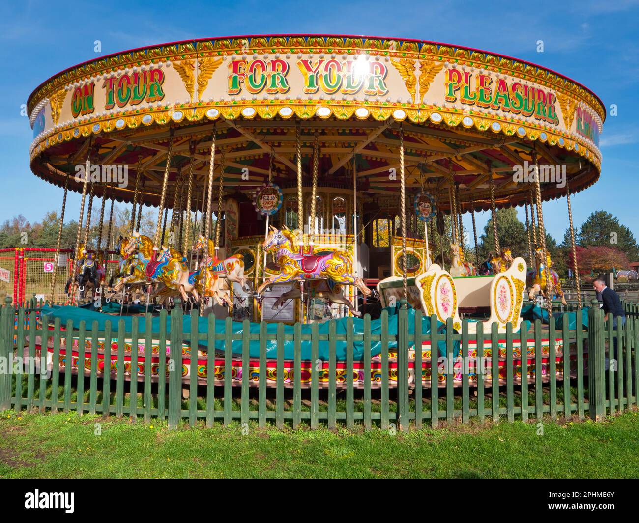 A traditional merry-go-round in Millets Farm in Frilford, Oxfordshire ...