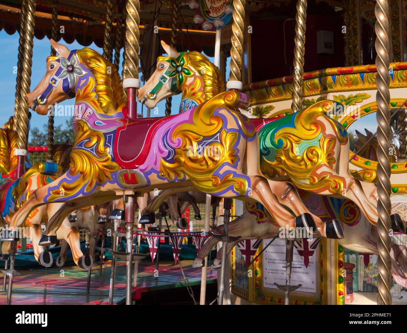 A traditional merry-go-round in Millets Farm in Frilford, Oxfordshire ...