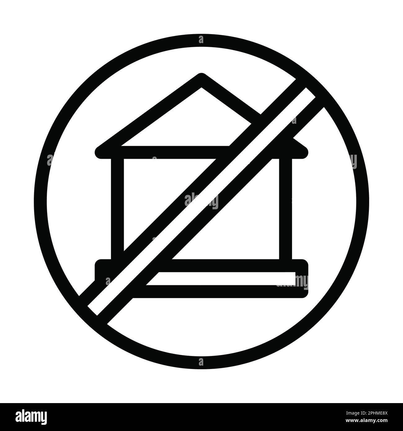 No House Vector Thick Line Icon For Personal And Commercial Use Stock ...