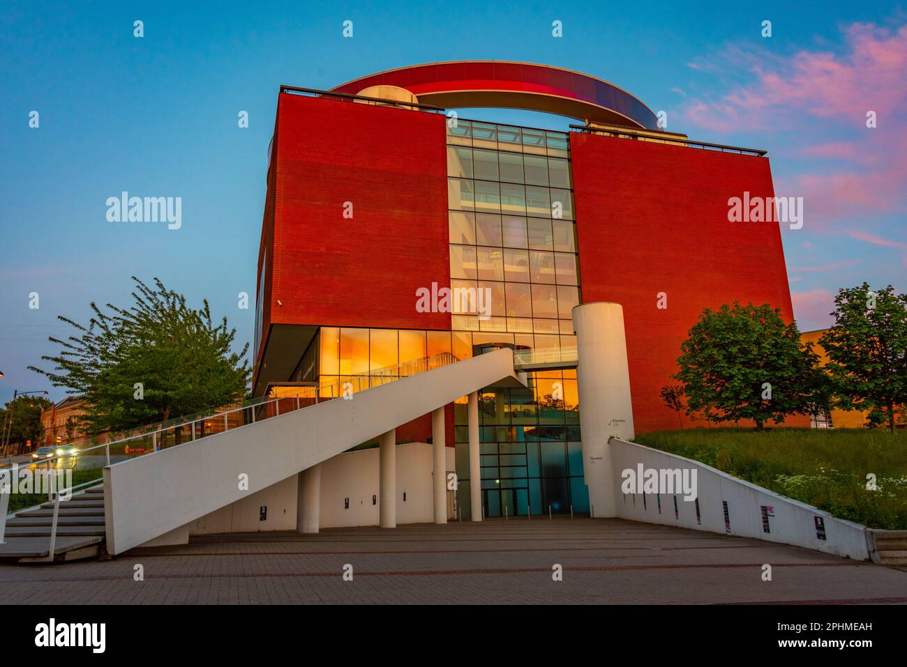 Sunset view of ARoS Aarhus Art Museum in Denmark Stock Photo - Alamy