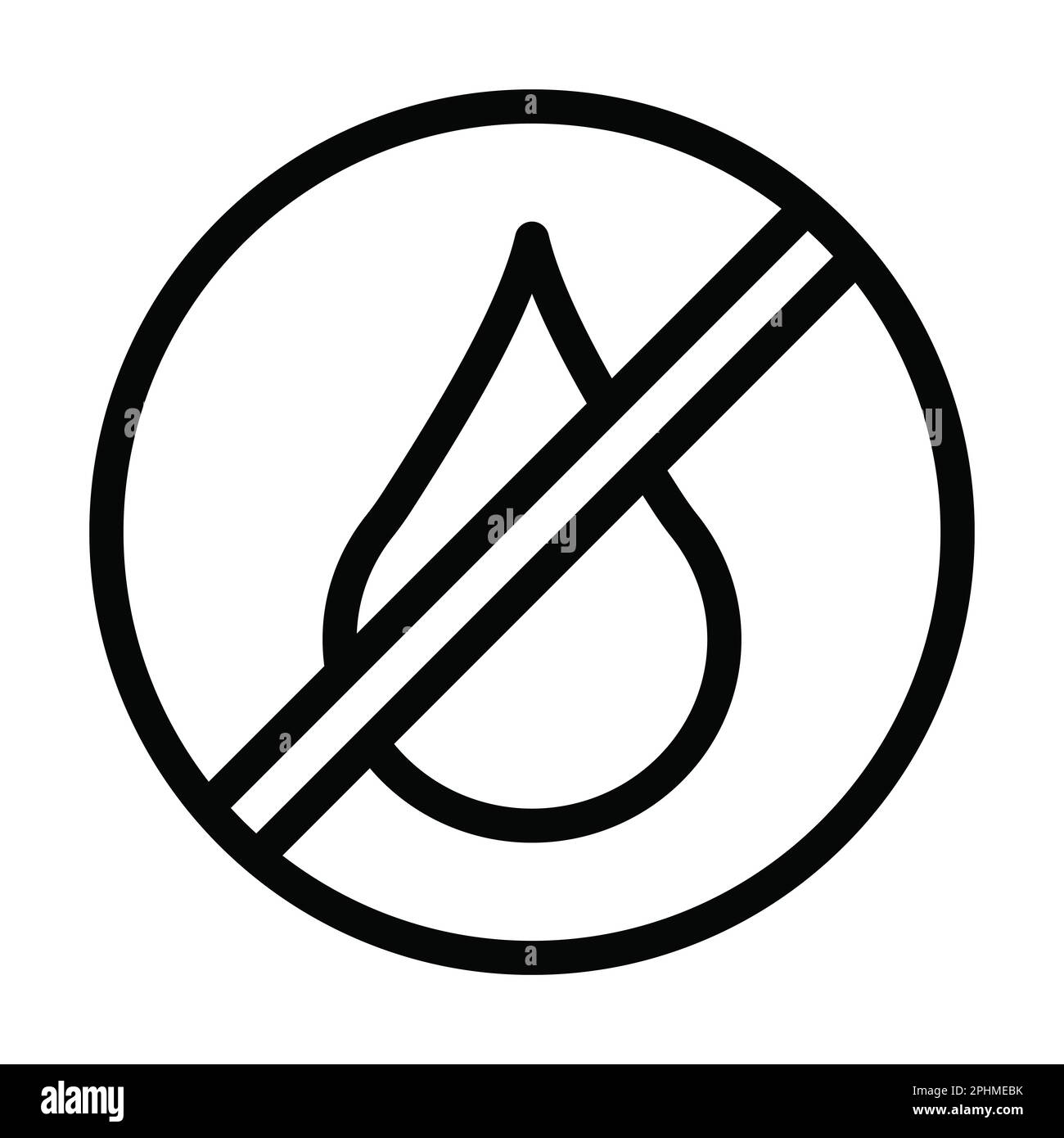 No Water Vector Thick Line Icon For Personal And Commercial Use Stock ...
