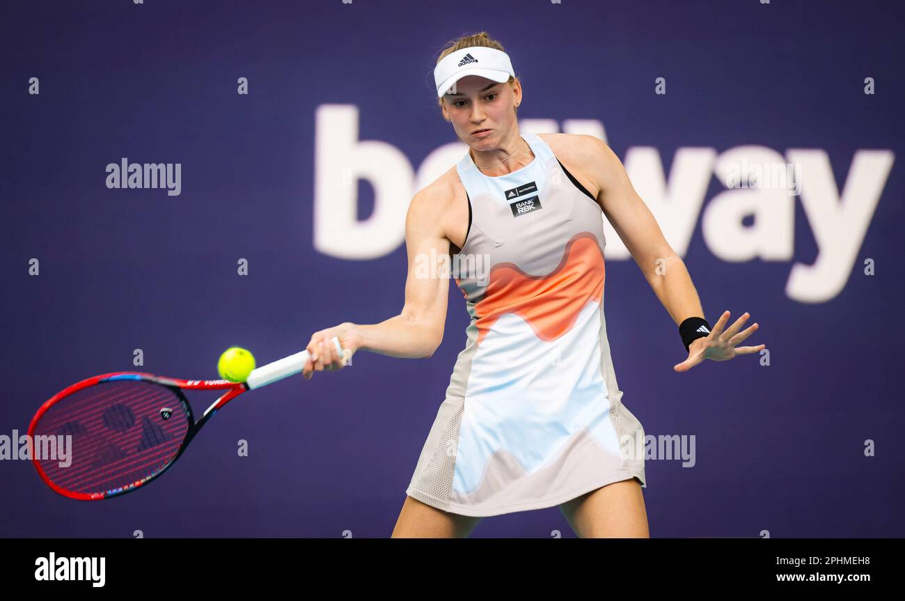 Elena Rybakina of Kazakhstan in action during the fourth round of the ...