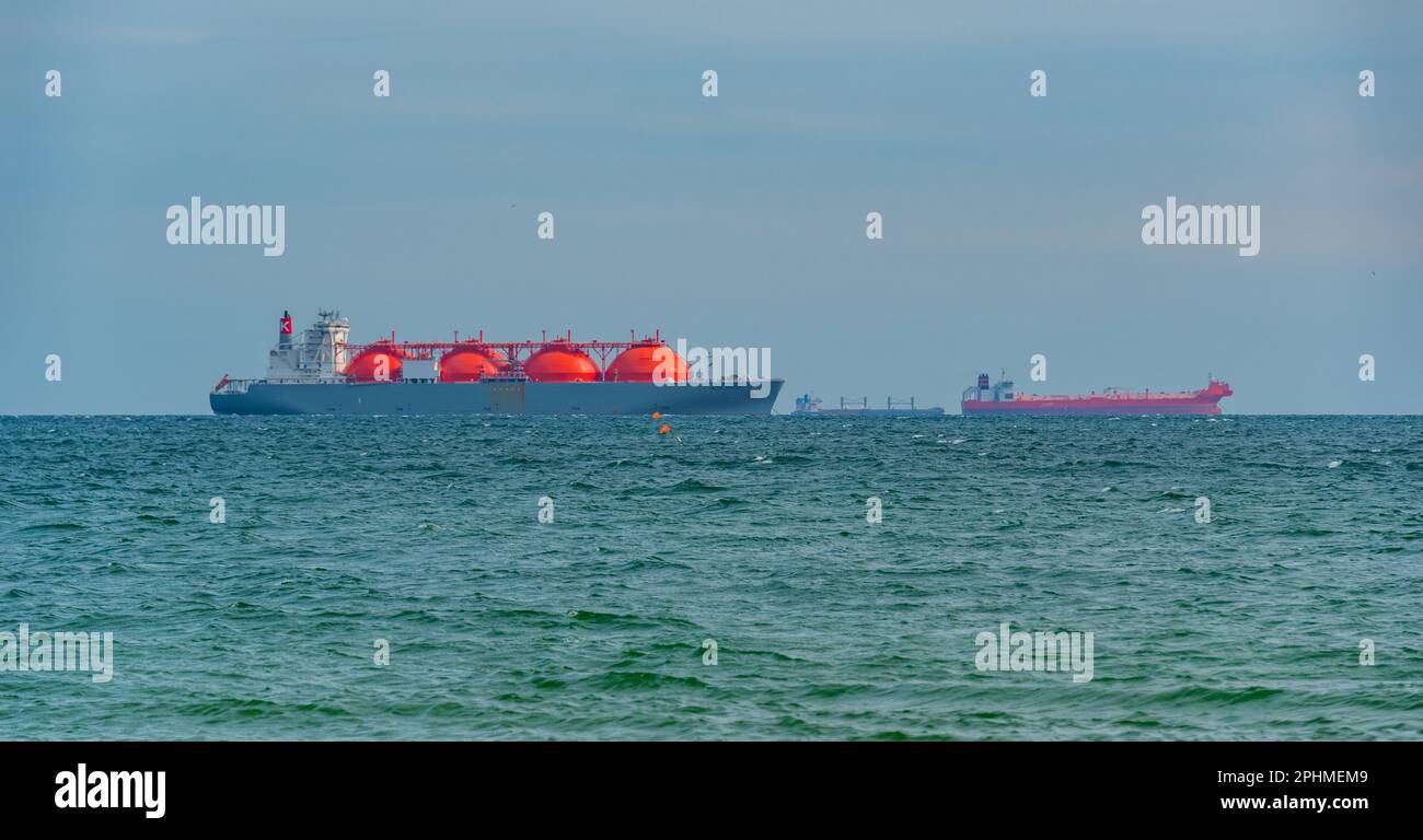 Cargo ships carrying LNG at the baltic sea Stock Photo - Alamy