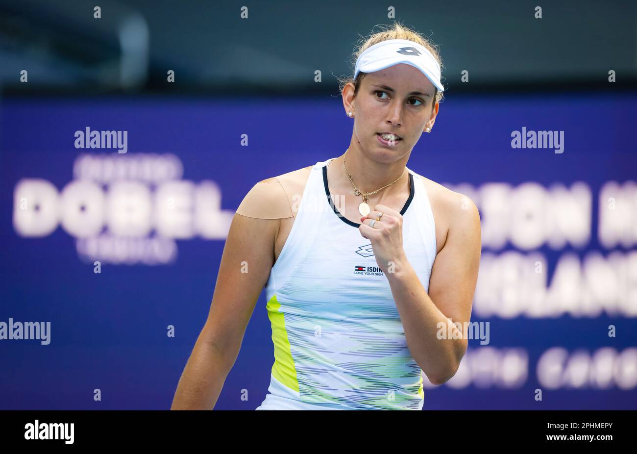 Elise Mertens of Belgium in action during the fourth round of the 2023 ...