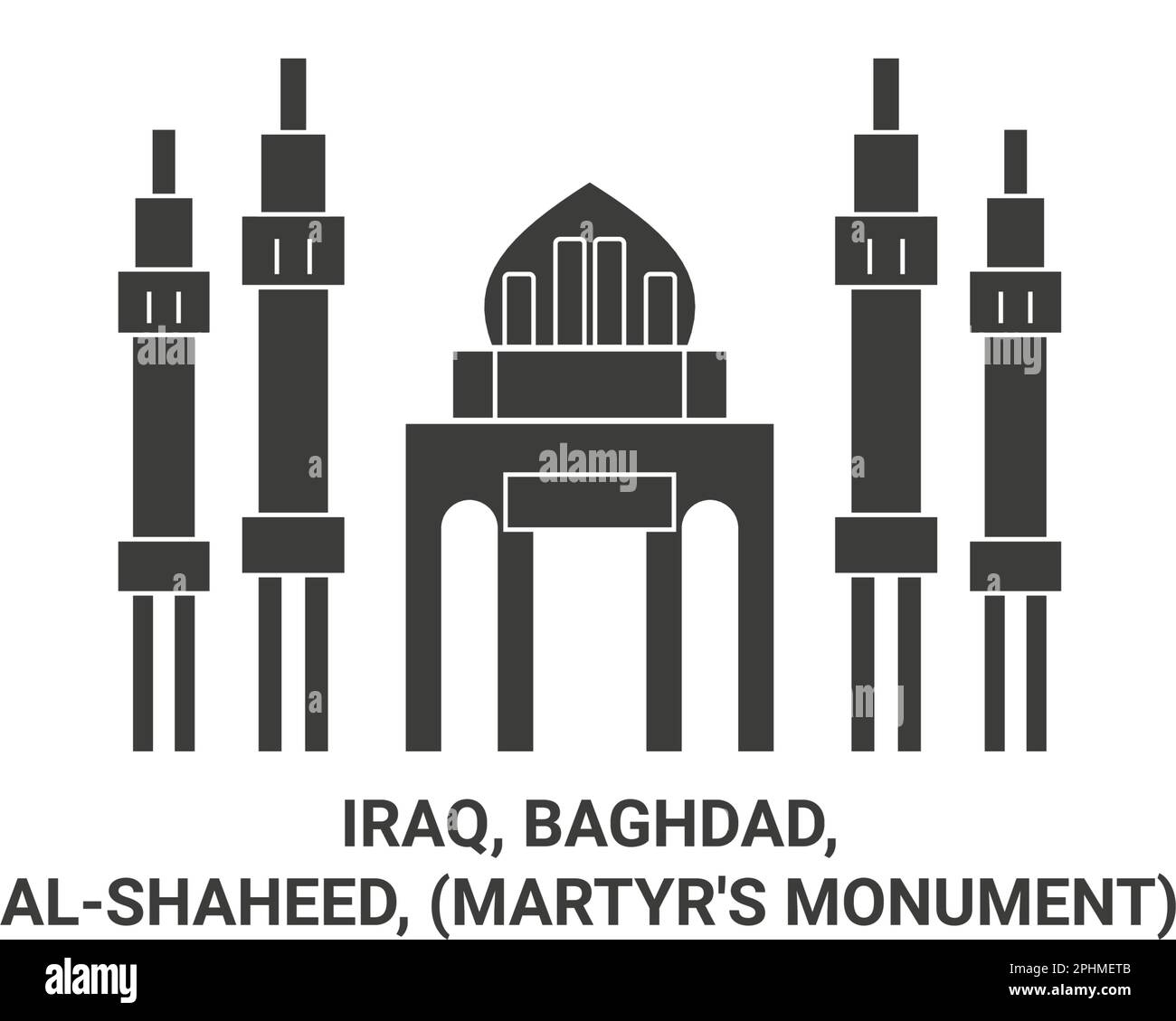 Iraq, Baghdad, Alshaheed, Martyr's Monument, travel landmark vector ...