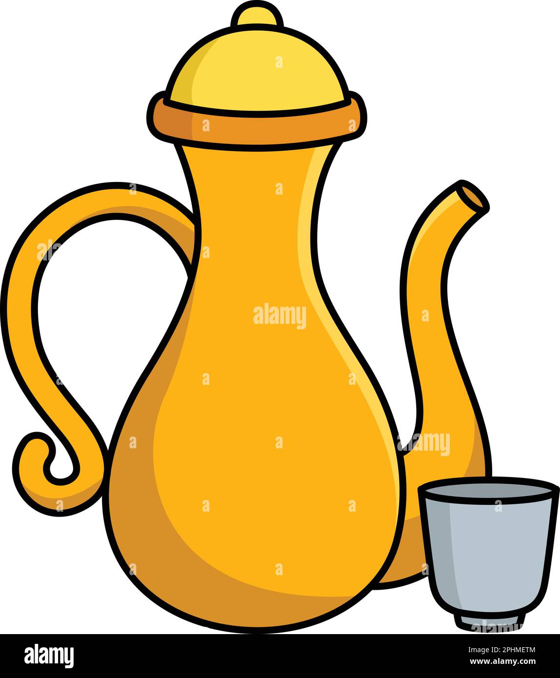 Tea Set Cartoon Colored Clipart Illustration Stock Vector Image & Art ...