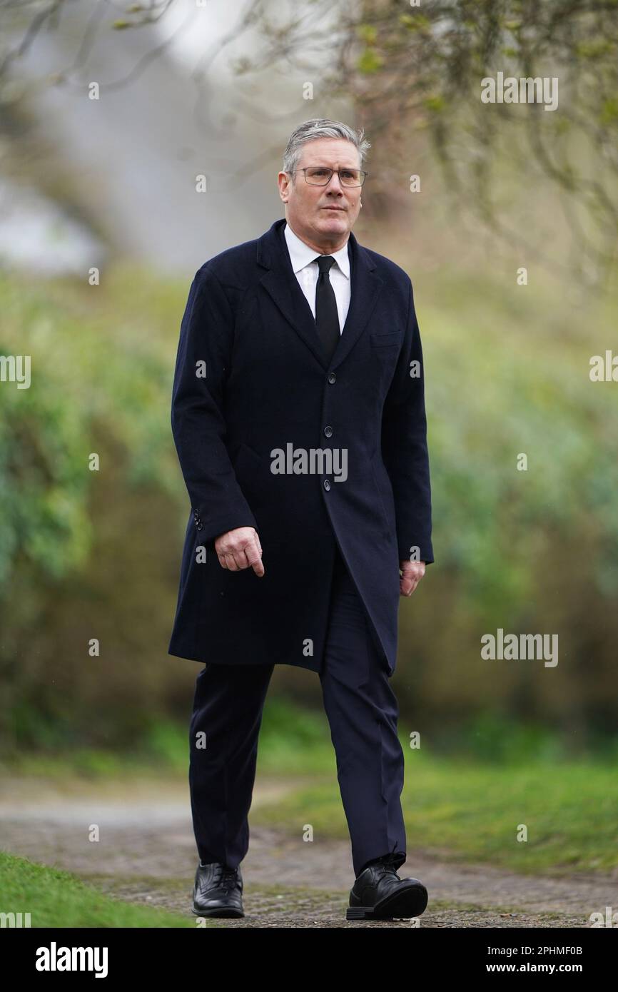Labour leader Sir Keir Starmer arrives for the funeral of former ...