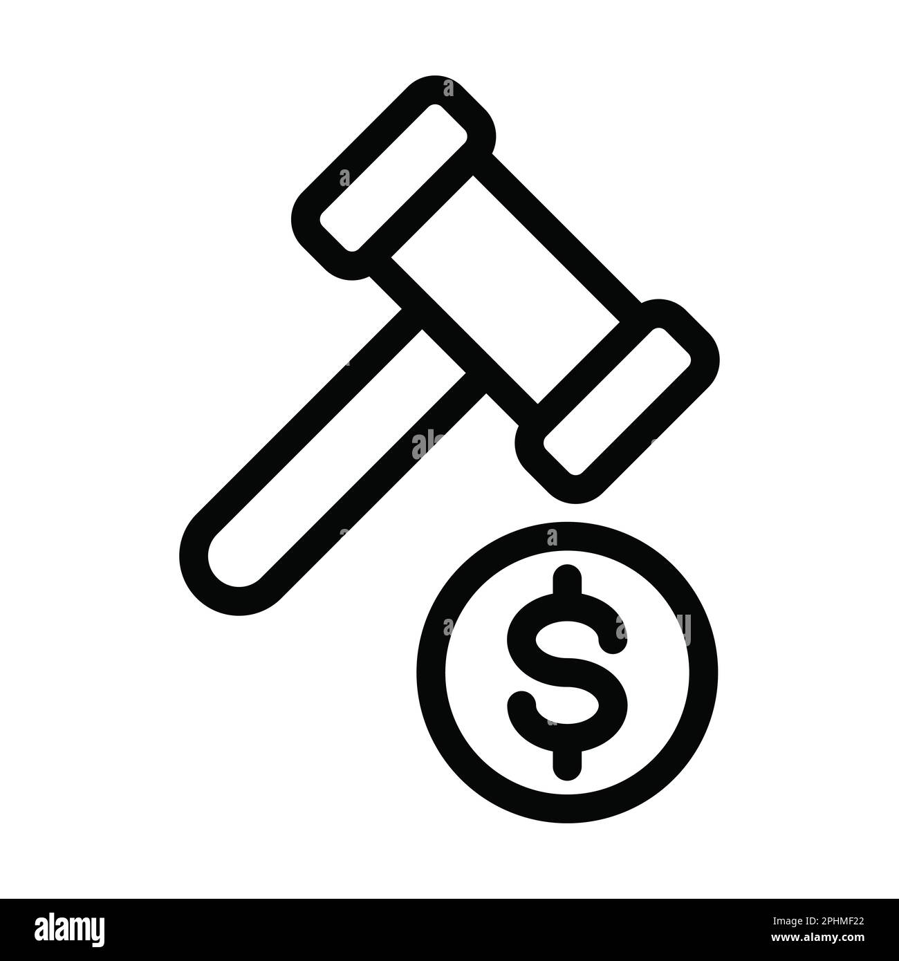 Bankruptcy Vector Thick Line Icon For Personal And Commercial Use Stock ...