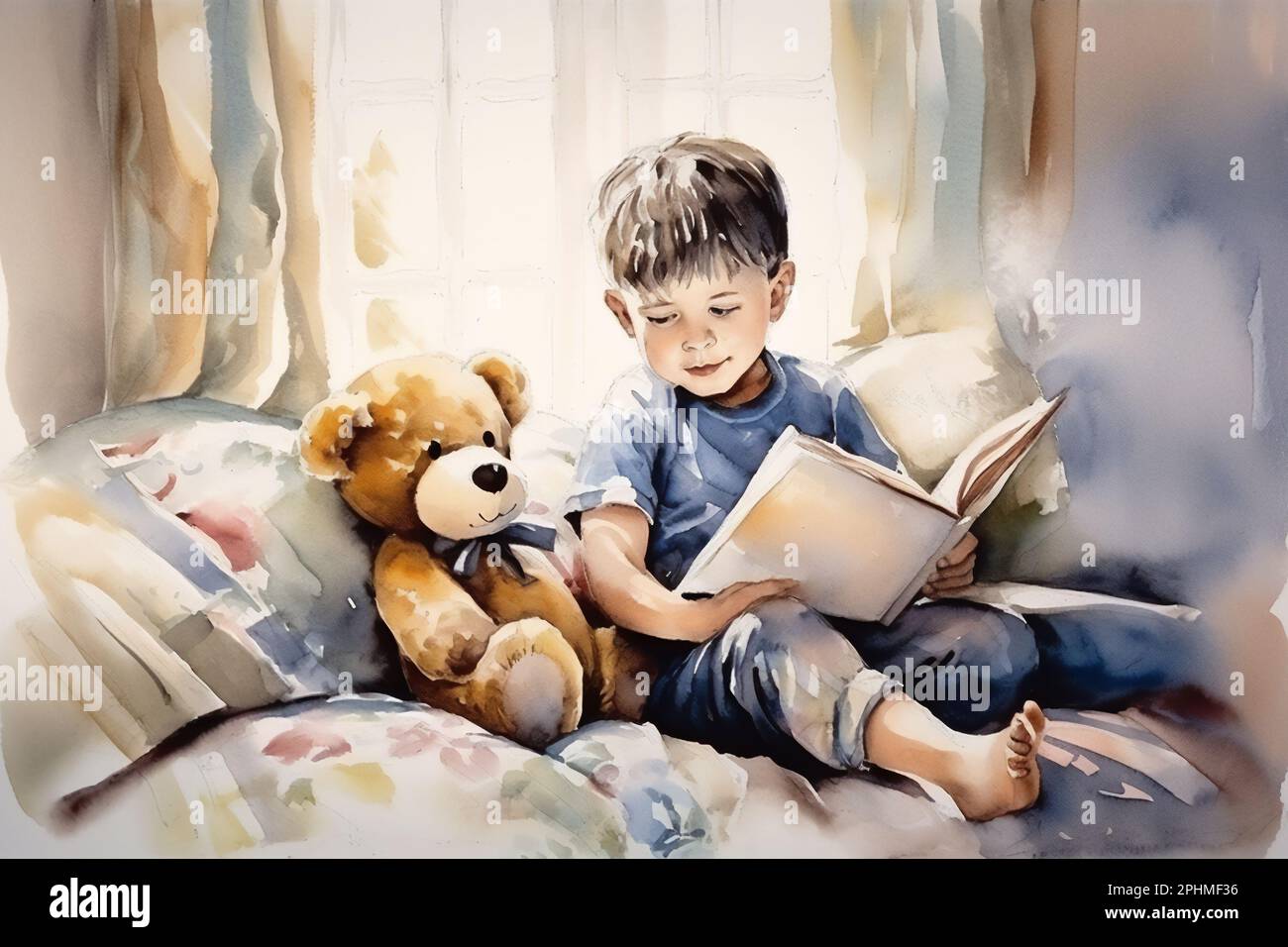 Painting boy reading hi-res stock photography and images - Alamy