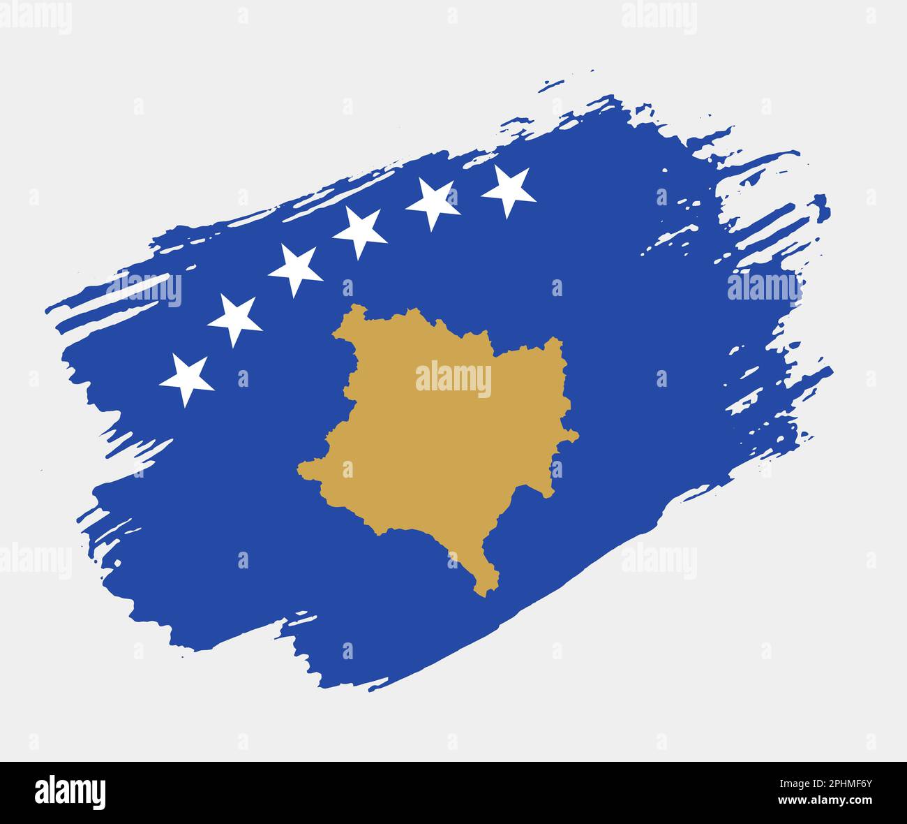 Artistic grunge brush flag of Kosovo isolated on white background ...