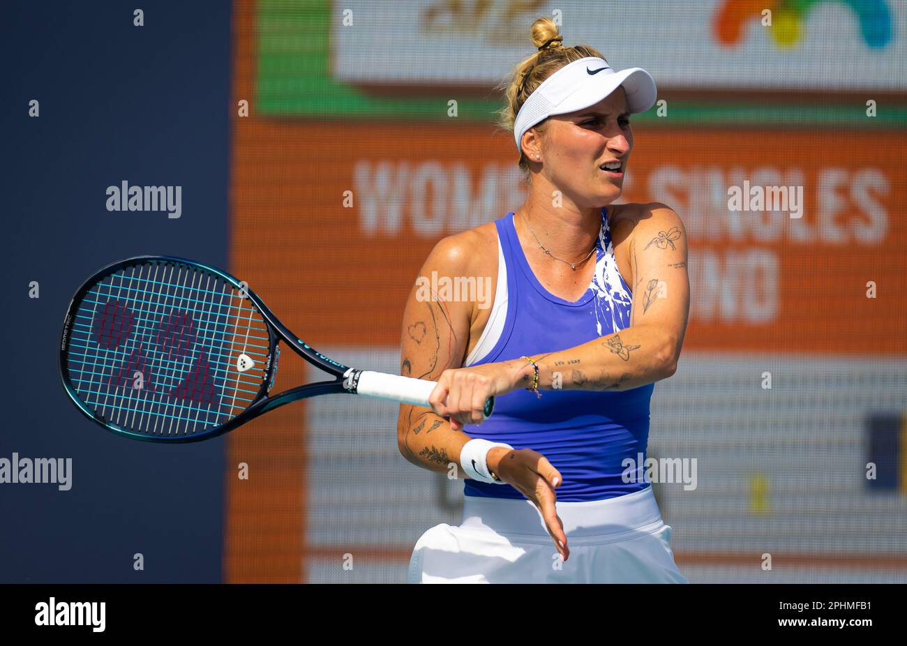 Marketa Vondrousova of the Czech Republic in action during the fourth ...