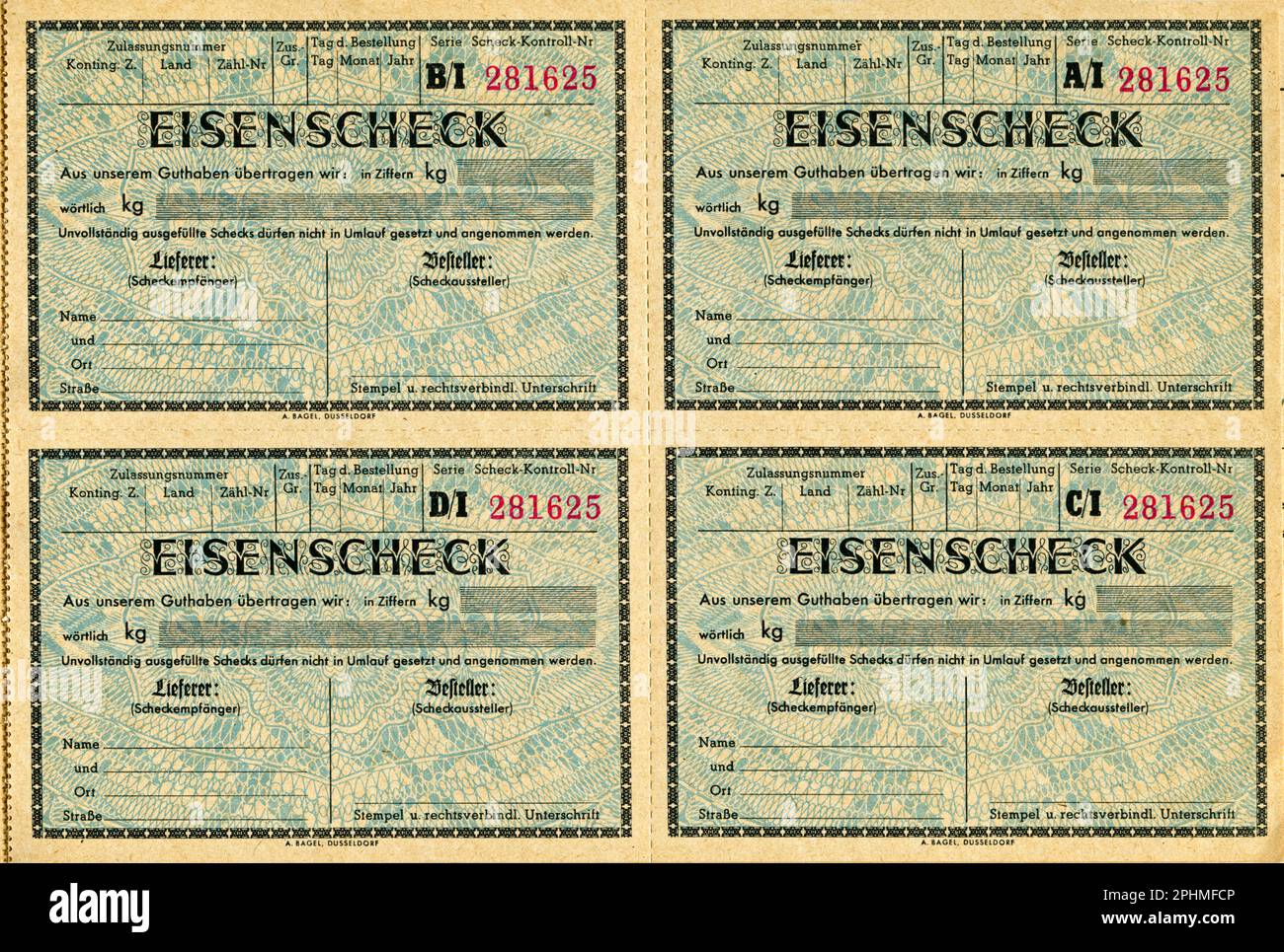 Europa, Deutschland, nach dem 2. Weltkrieg, Eisenschecks , Eisenmarken ...