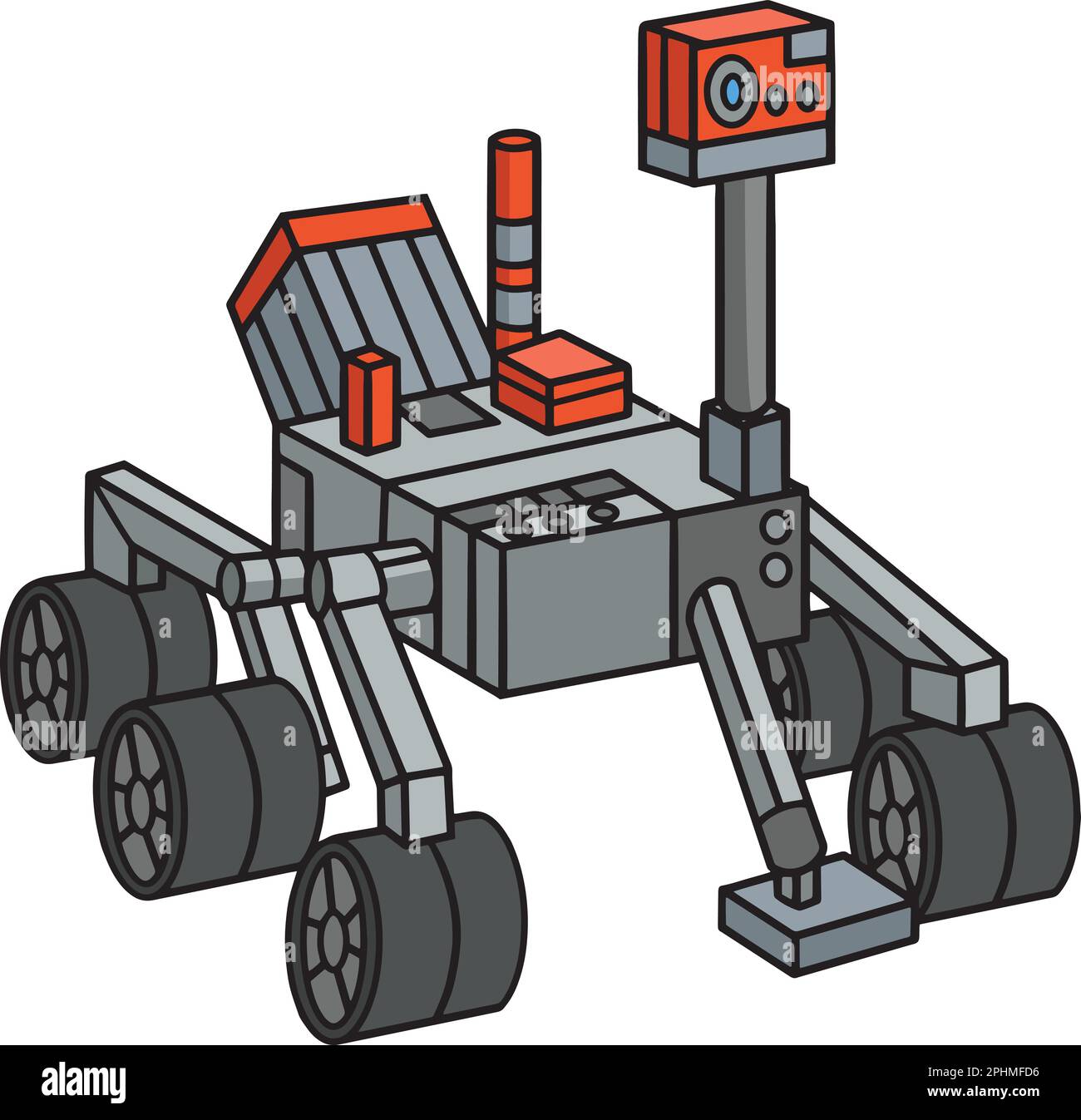 Curiosity Mars Rover Cartoon Colored Clipart Stock Vector Image & Art ...