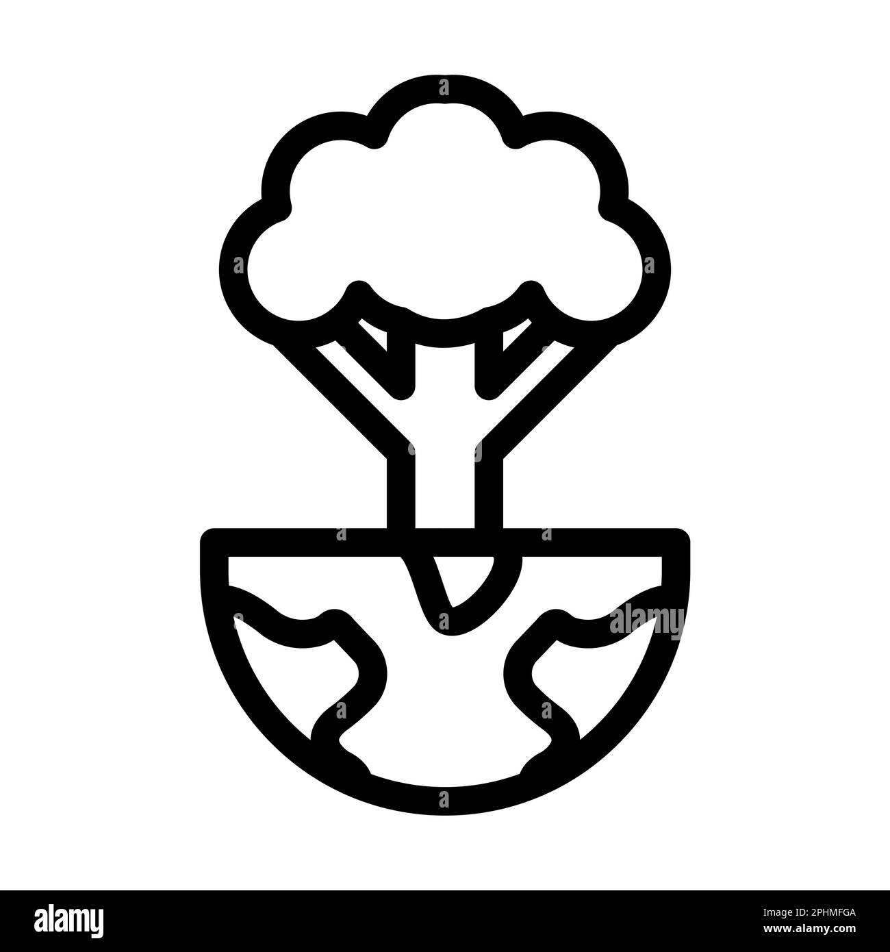 World Tree Vector Thick Line Icon For Personal And Commercial Use Stock ...