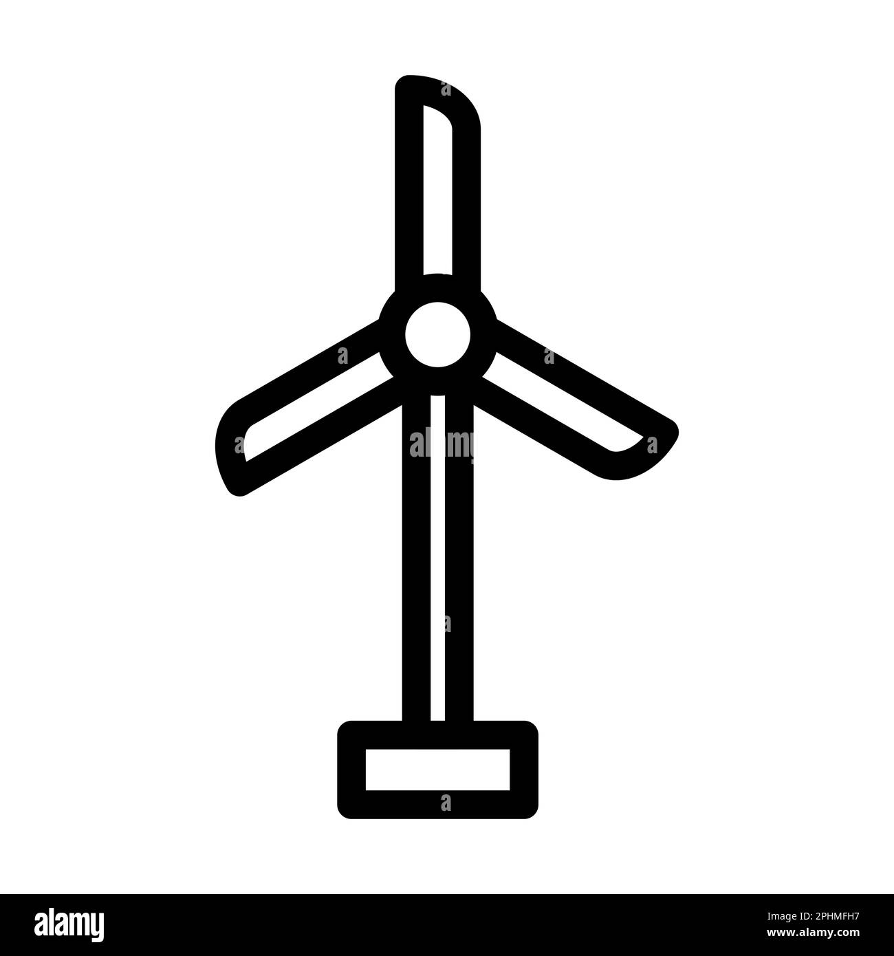 Wind Turbine Vector Thick Line Icon For Personal And Commercial Use ...