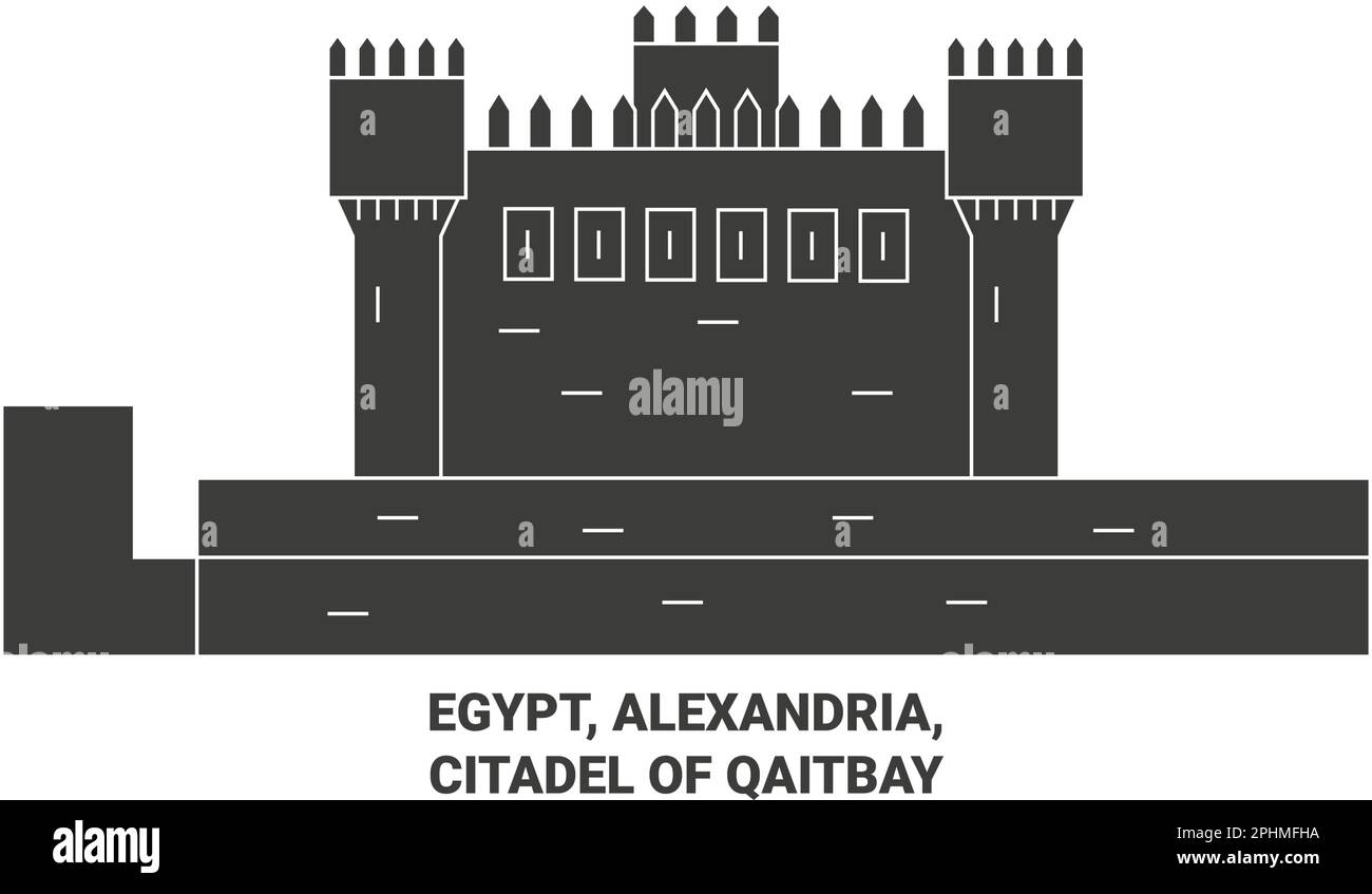 Egypt, Alexandria, Citadel Of Qaitbay travel landmark vector ...