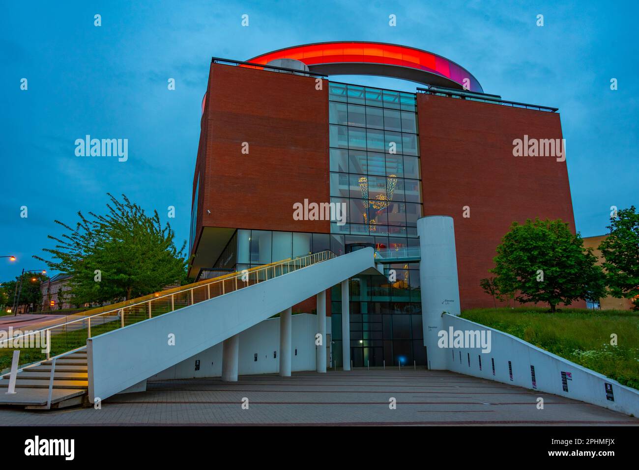 Sunset view of ARoS Aarhus Art Museum in Denmark Stock Photo - Alamy