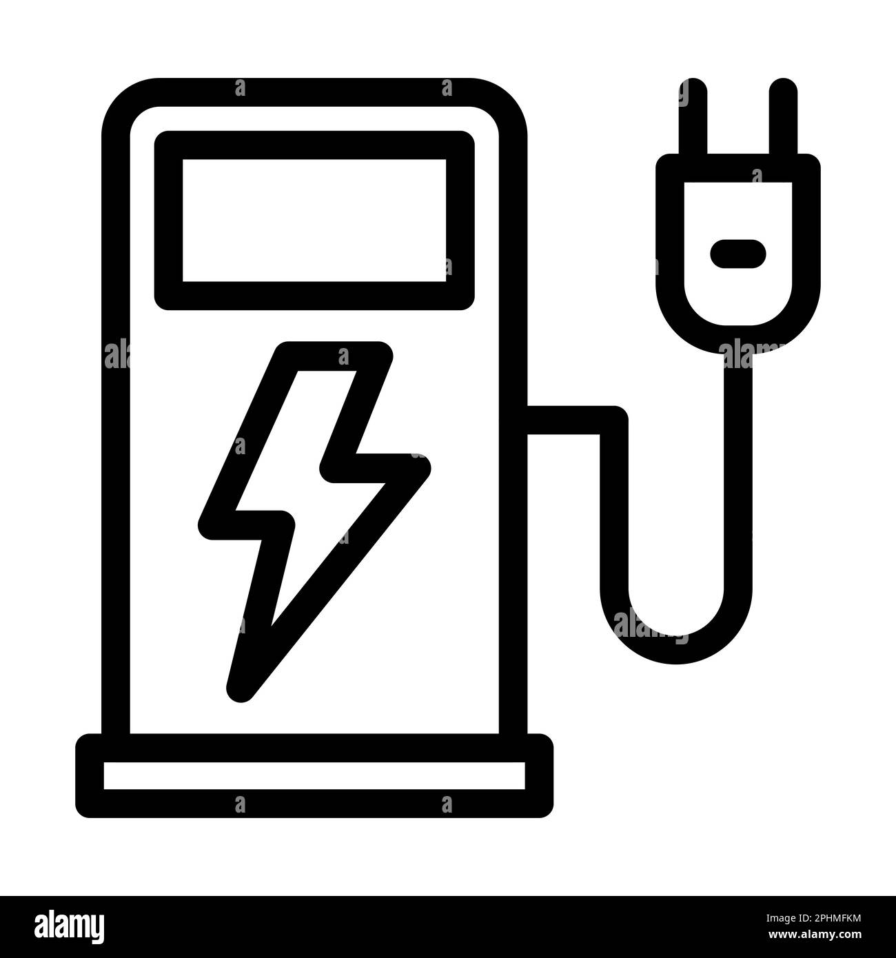 Electric Charge Vector Thick Line Icon For Personal And Commercial Use ...