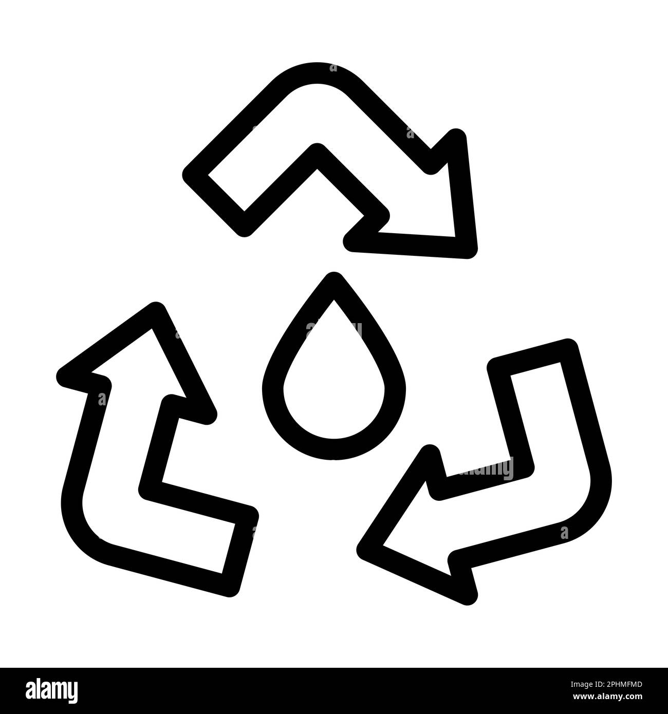Water Recycle Vector Thick Line Icon For Personal And Commercial Use ...