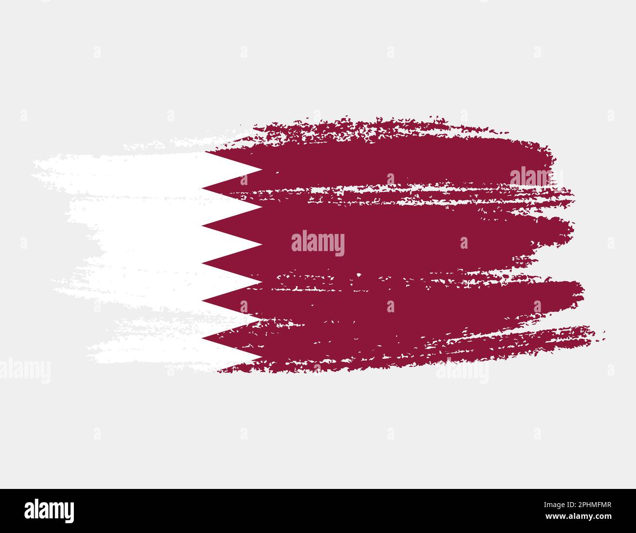 Artistic grunge brush flag of Qatar isolated on white background ...