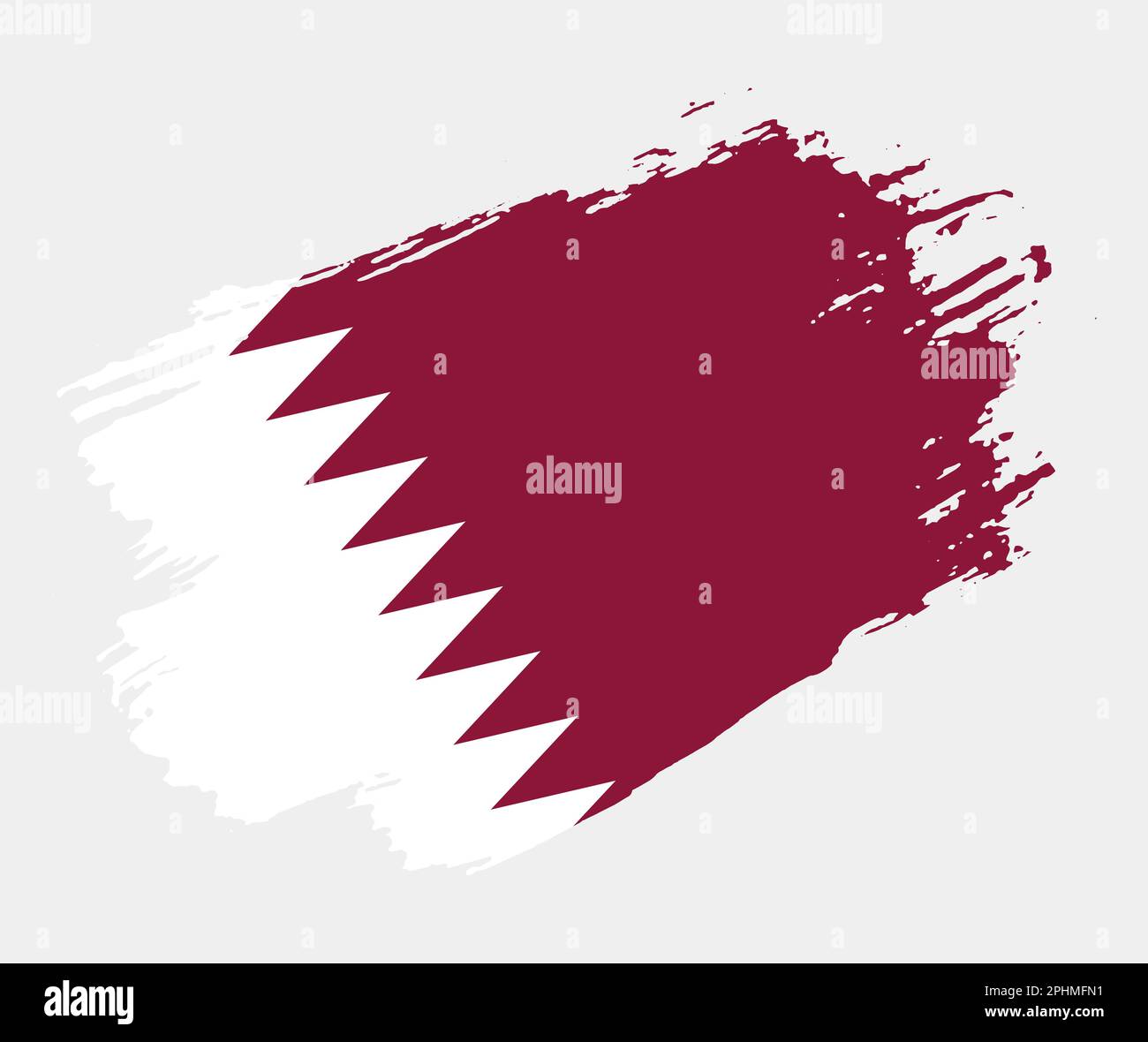 Artistic grunge brush flag of Qatar isolated on white background ...