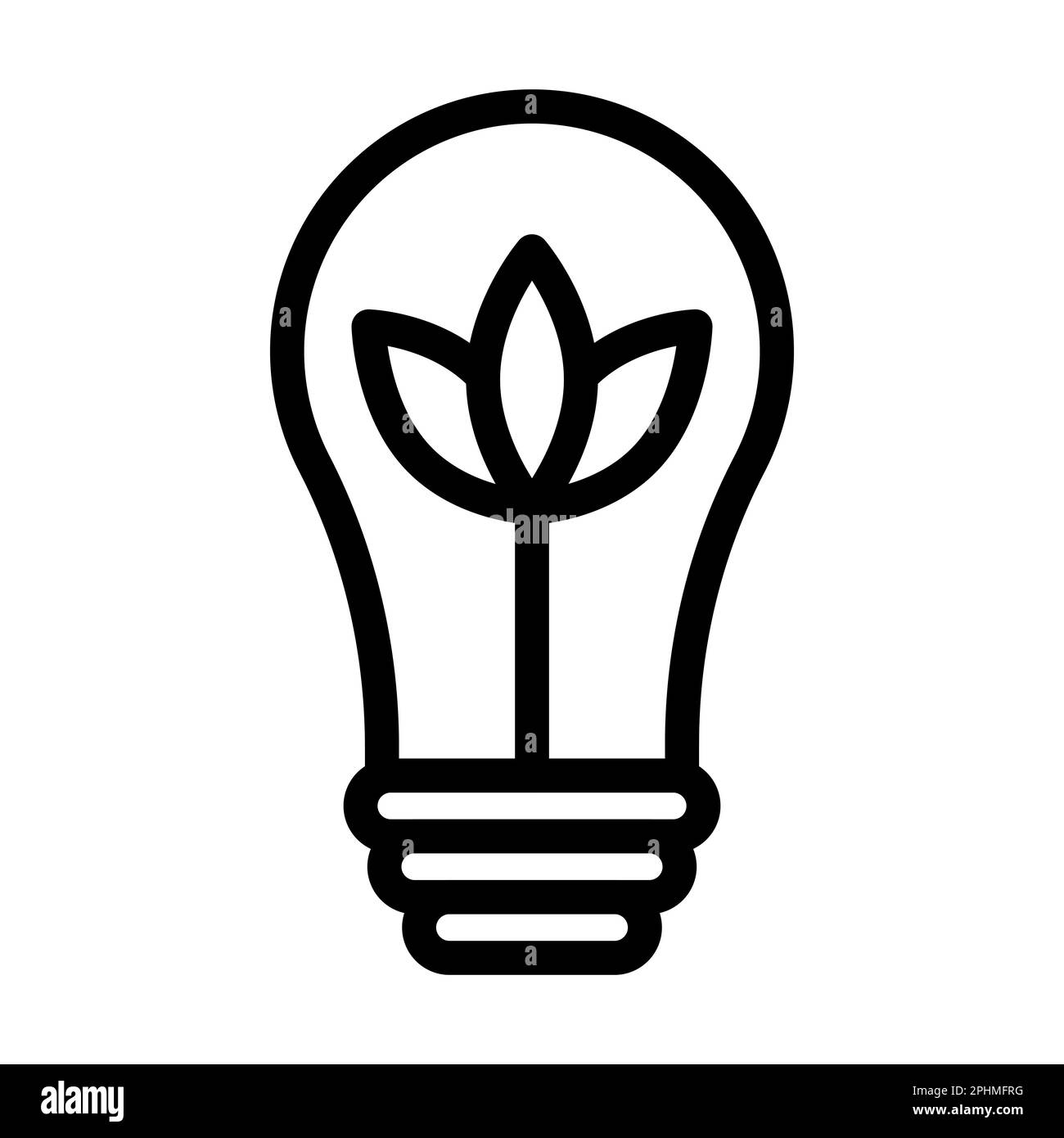 Eco Bulb Vector Thick Line Icon For Personal And Commercial Use Stock ...