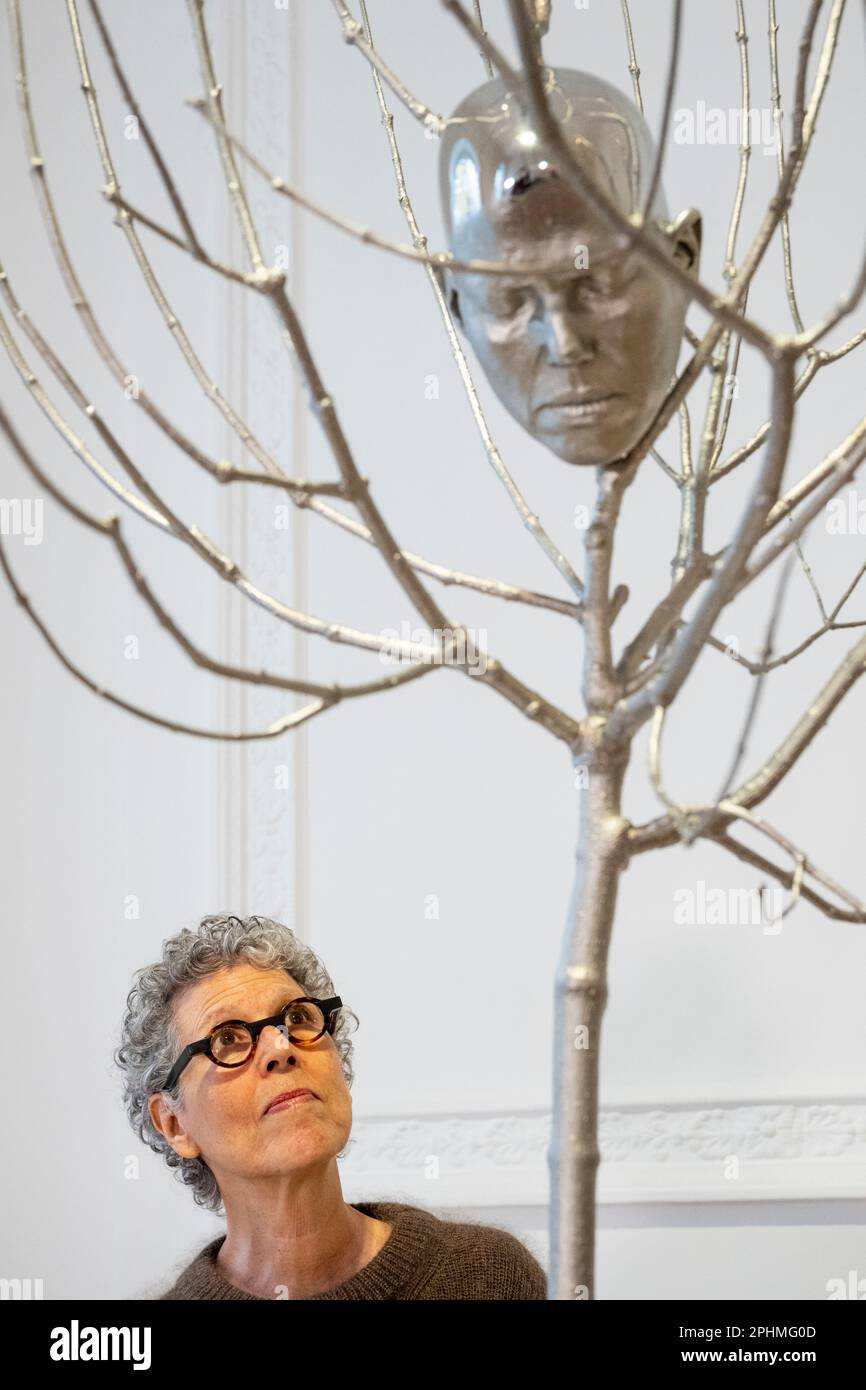 London, UK. 29 March 2023. Rona Pondick with her work 'Head in Tree ...