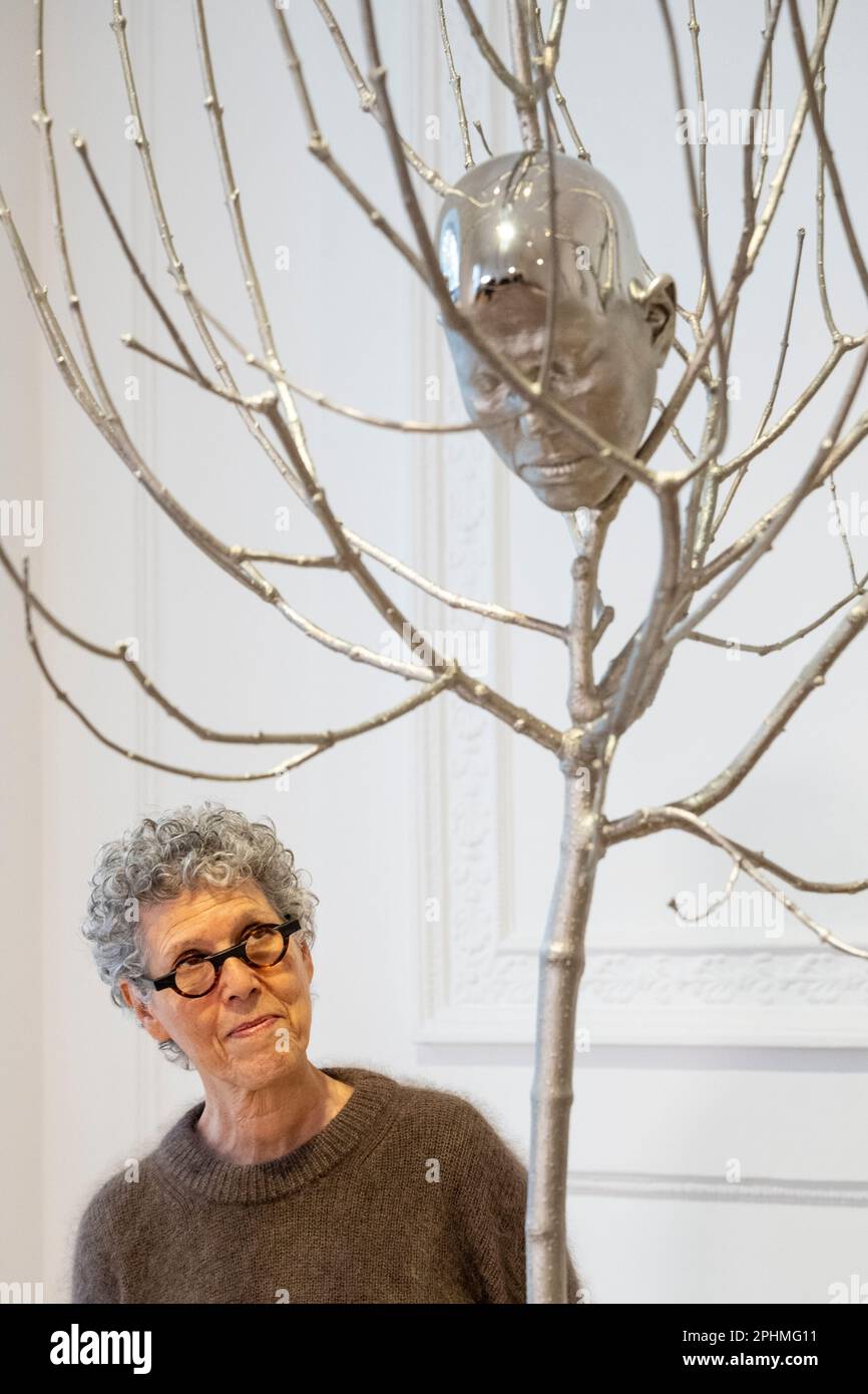London, UK. 29 March 2023. Rona Pondick with her work 'Head in Tree ...
