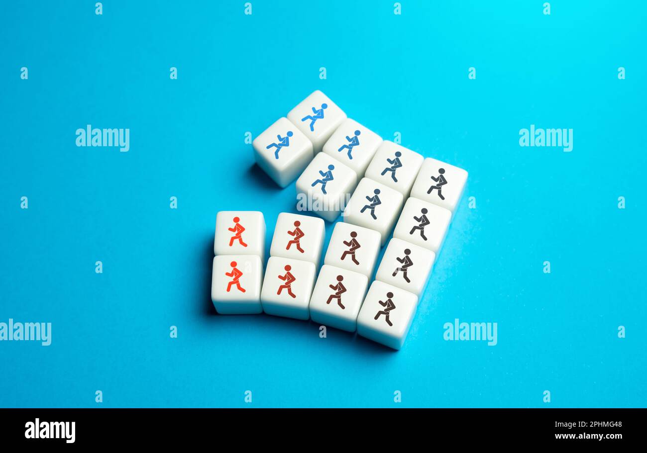 Separation of people by issue. Splitting the team into two. Opposition ...